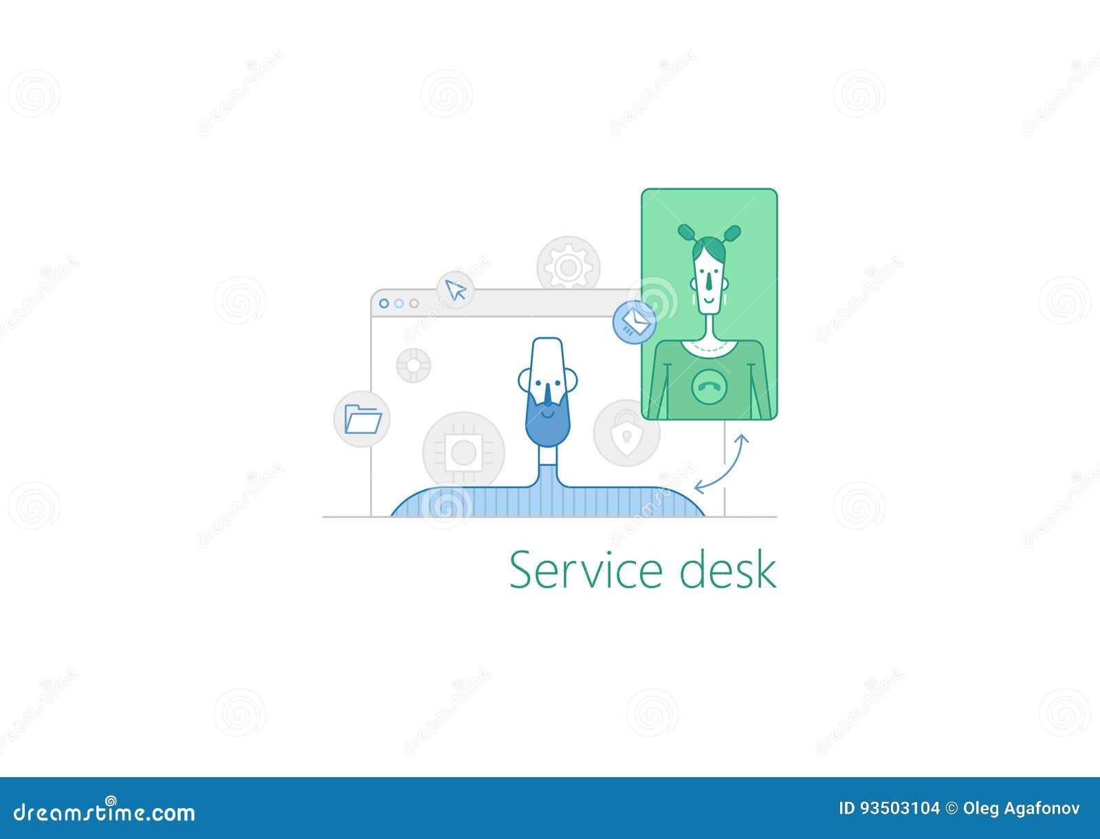 Service desk illustration stock illustration. Illustration of ...