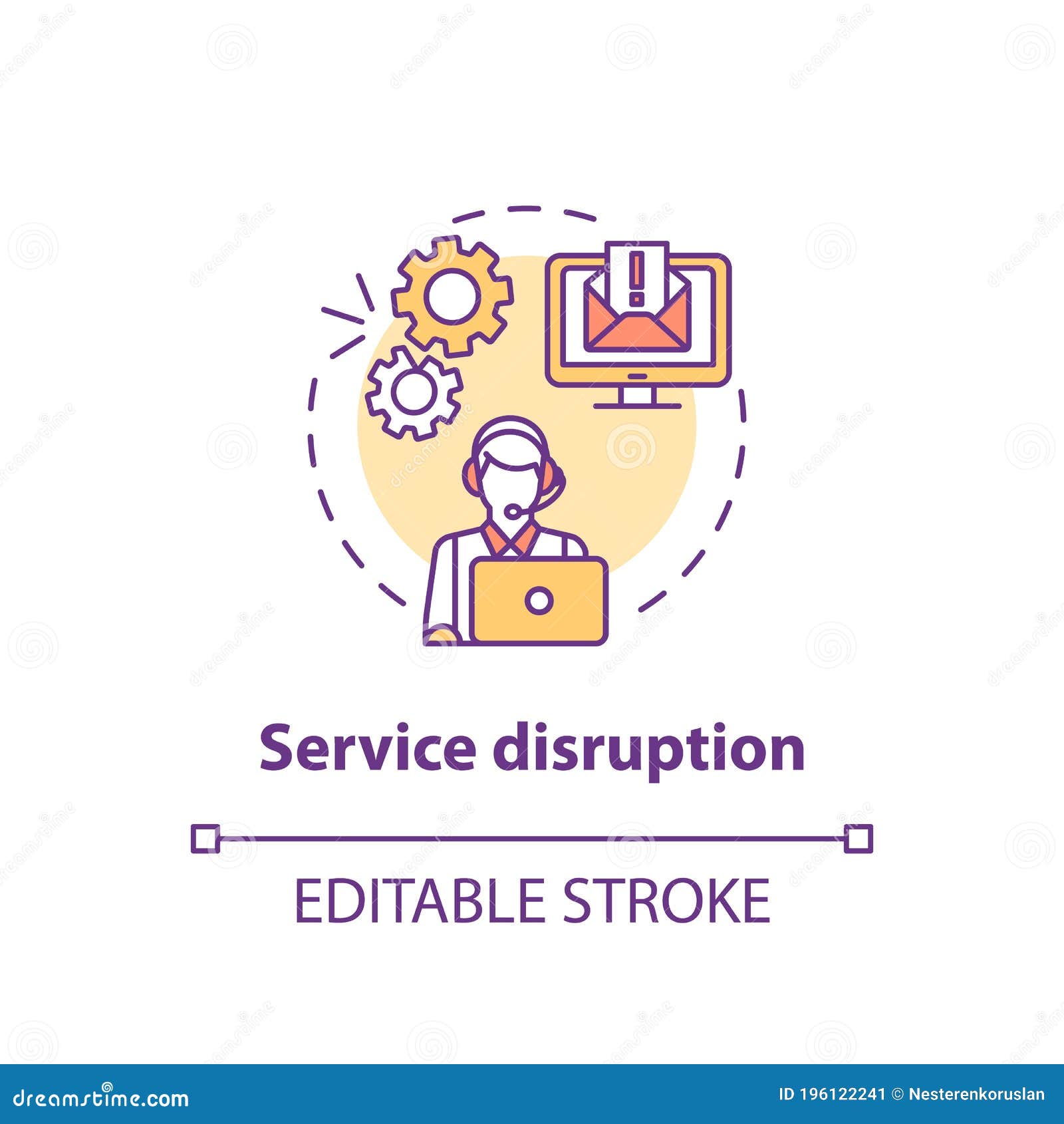 Service Disruption Concept Icon Cartoon Vector | CartoonDealer.com ...