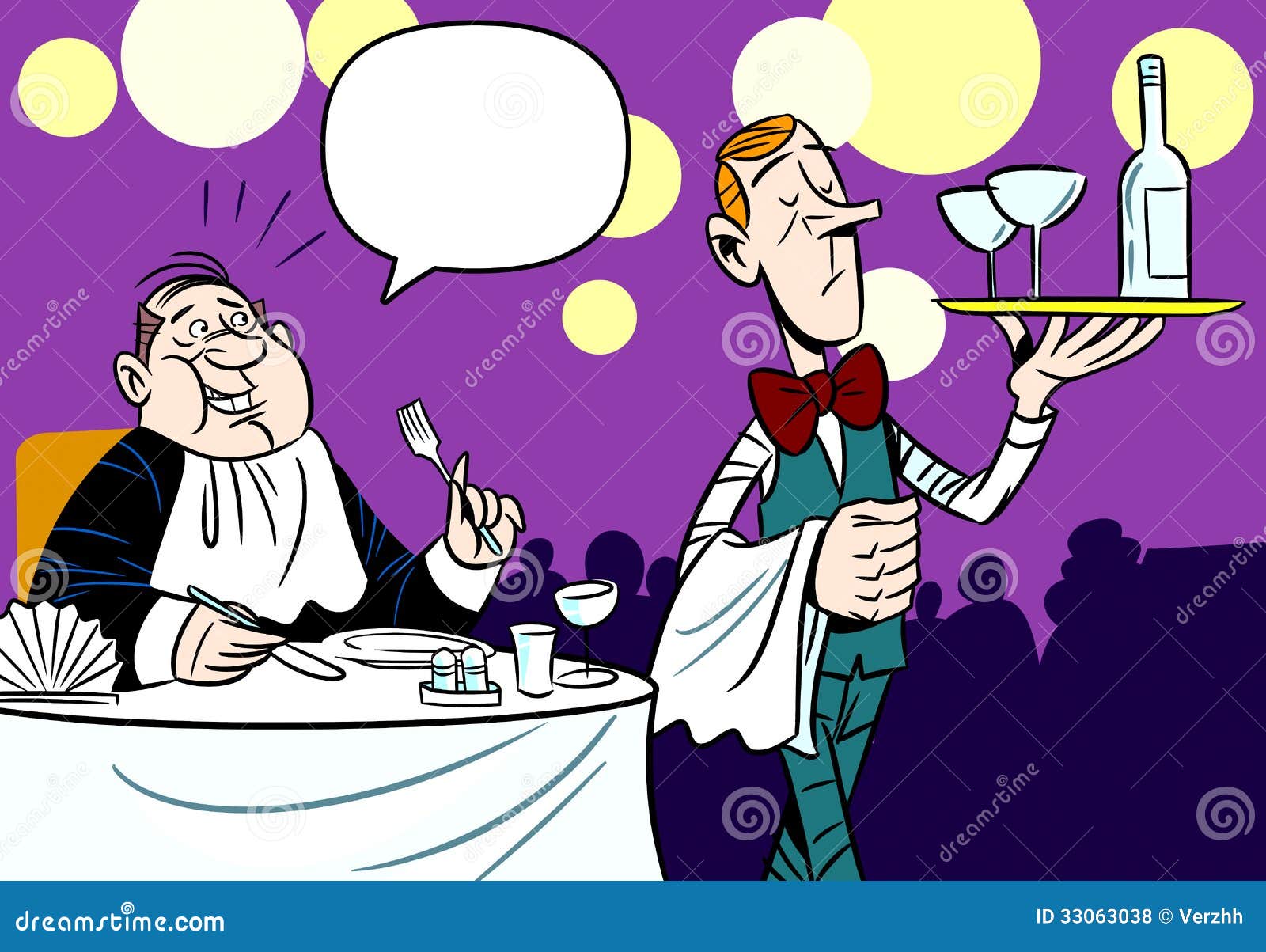 Service in Einem Restaurant Vektor Abbildung - Illustration von ...