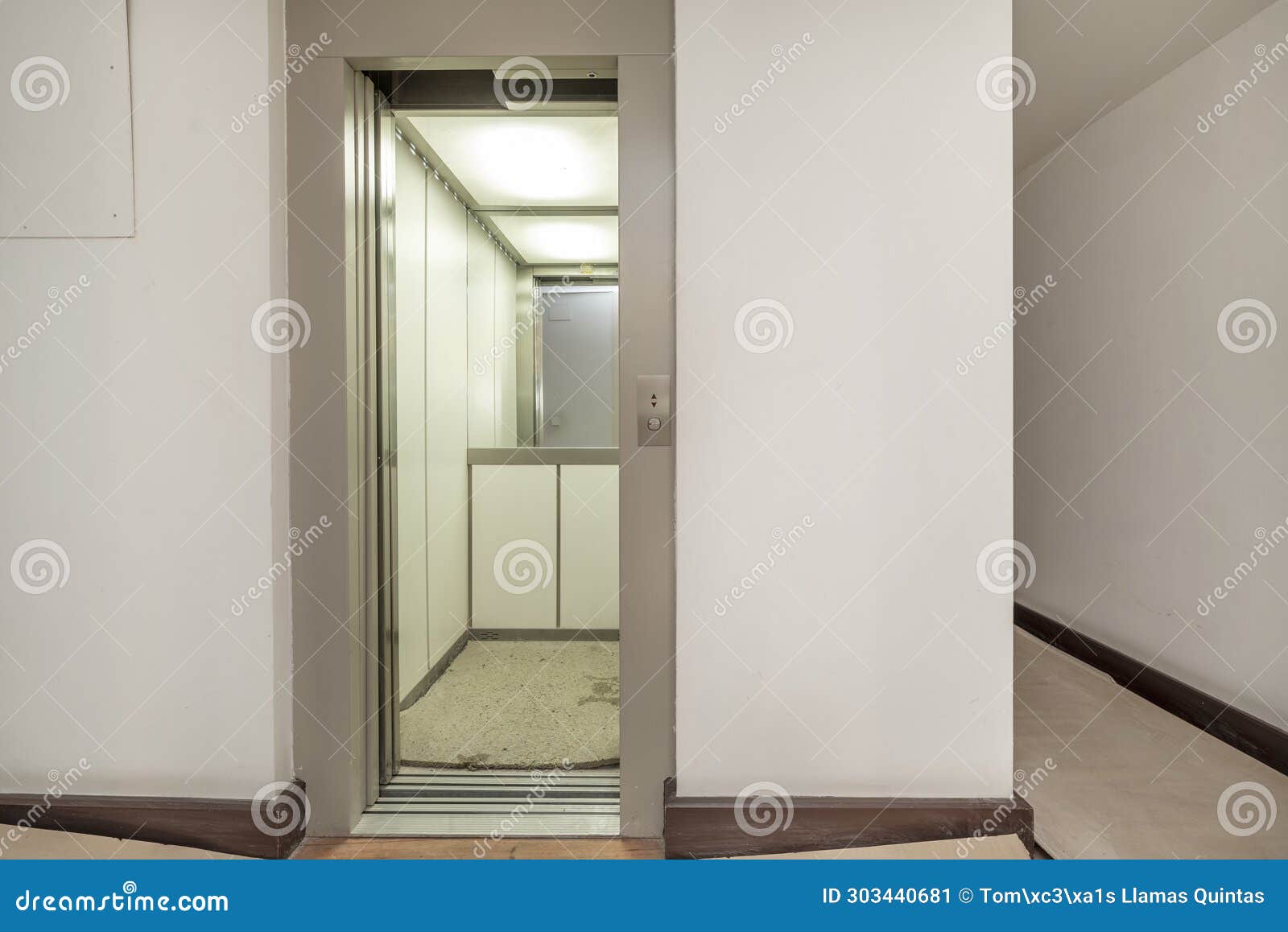 A Service Elevator Inside an Urban Stock Image - Image of steel ...