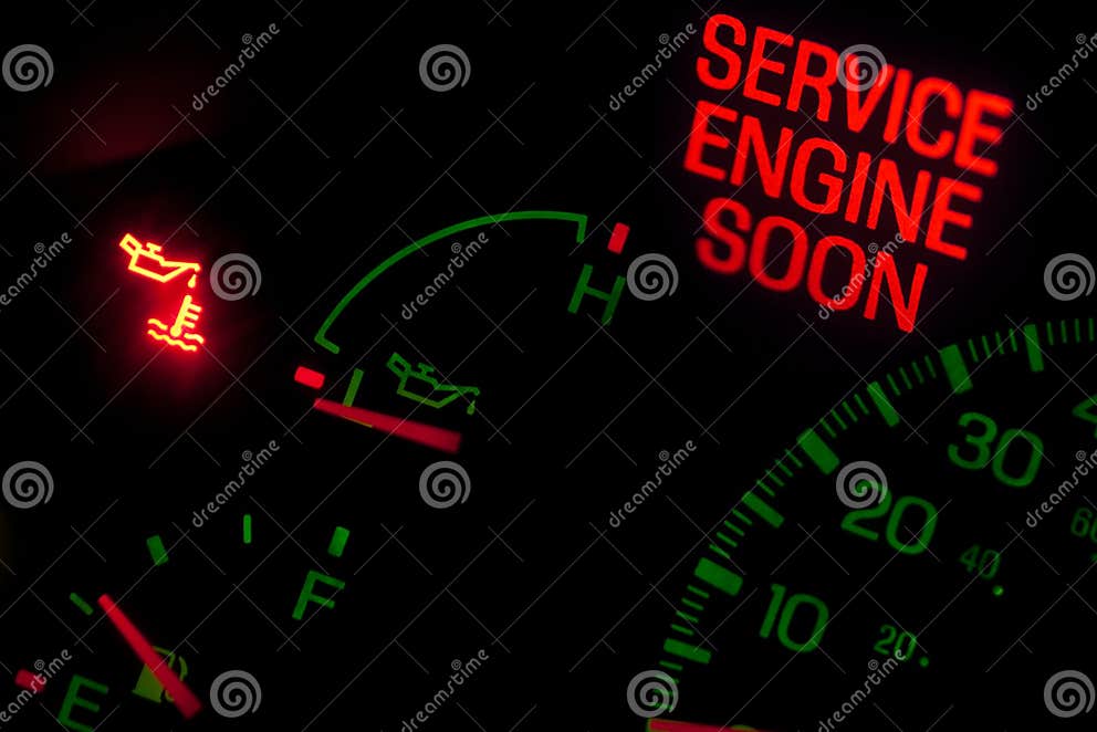 Service engine soon light stock photo. Image of dashboard - 16616266