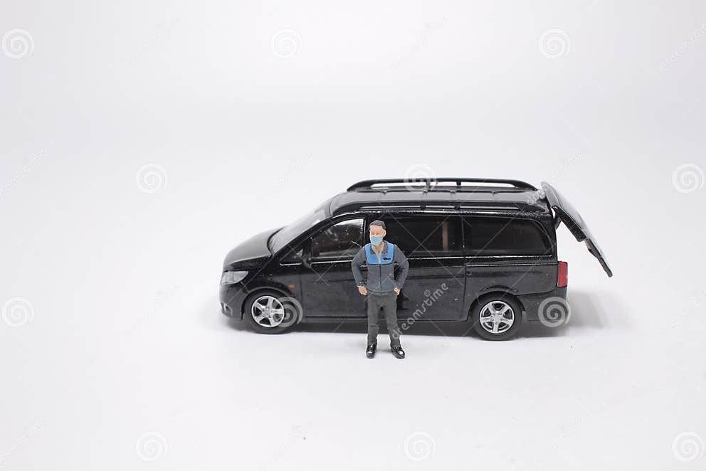 A Service Engineer Figure with His Van Stock Photo - Image of ...
