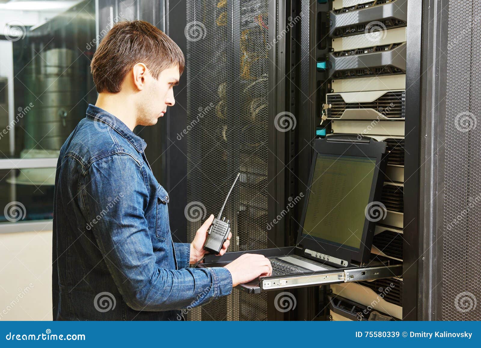 Service Engineer in Server Room Stock Image - Image of provider ...