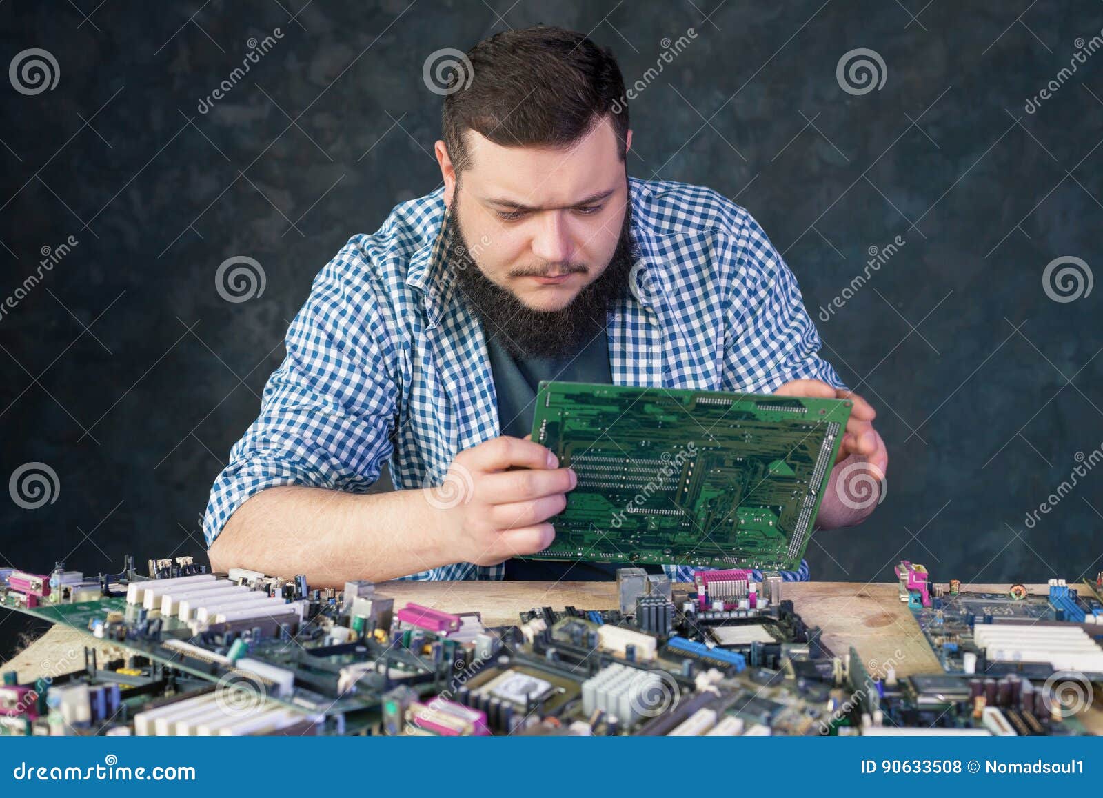 Service Engineer Work with Broken Pc Hardware Stock Photo - Image of ...