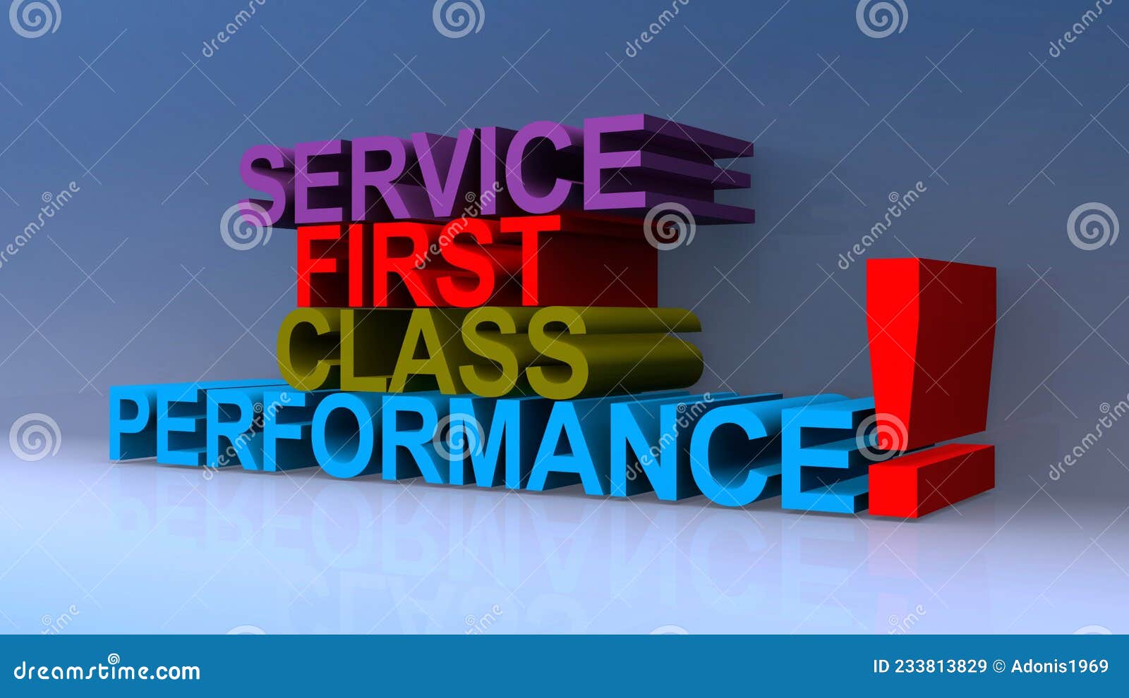 Service First Class Performance on Blue Stock Illustration ...