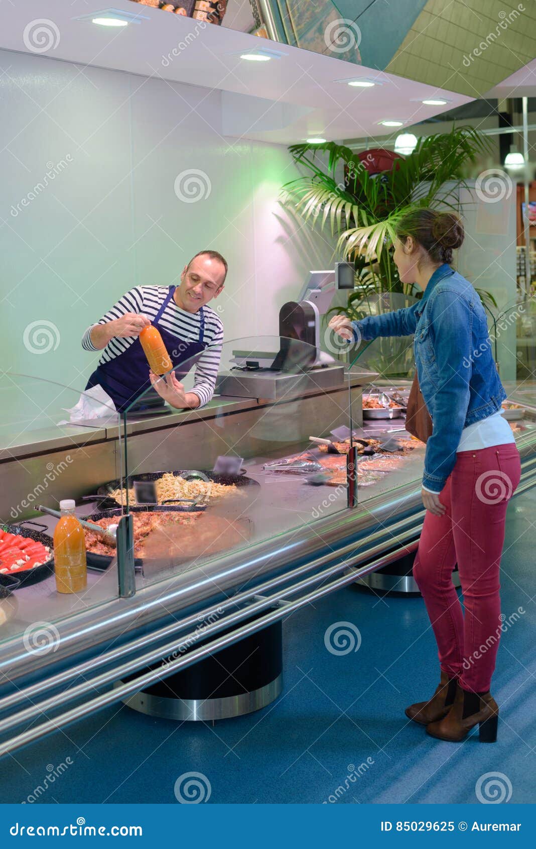 Service at fish counter stock image. Image of fishy, commercial - 85029625