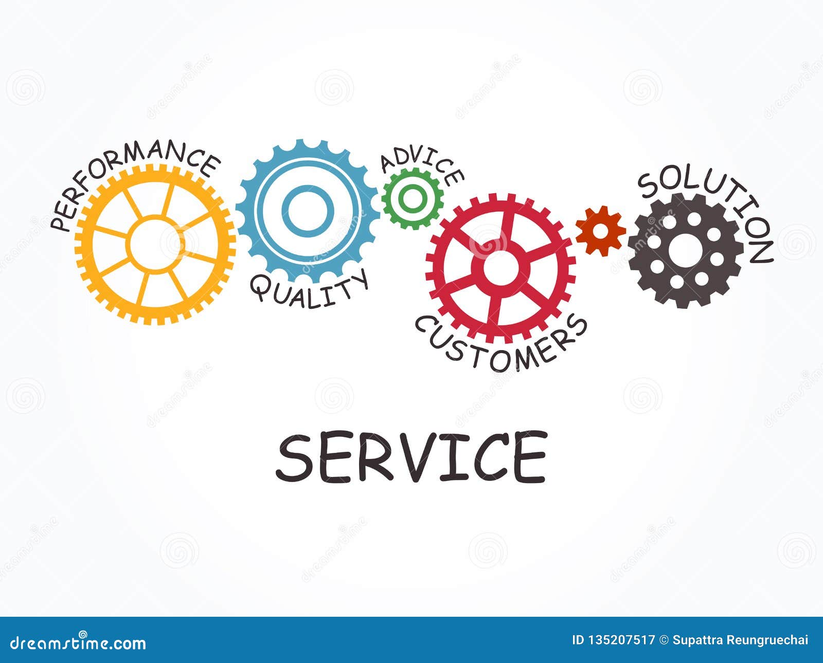 Service with Gear Concept. Vector Illustration. Stock Vector ...