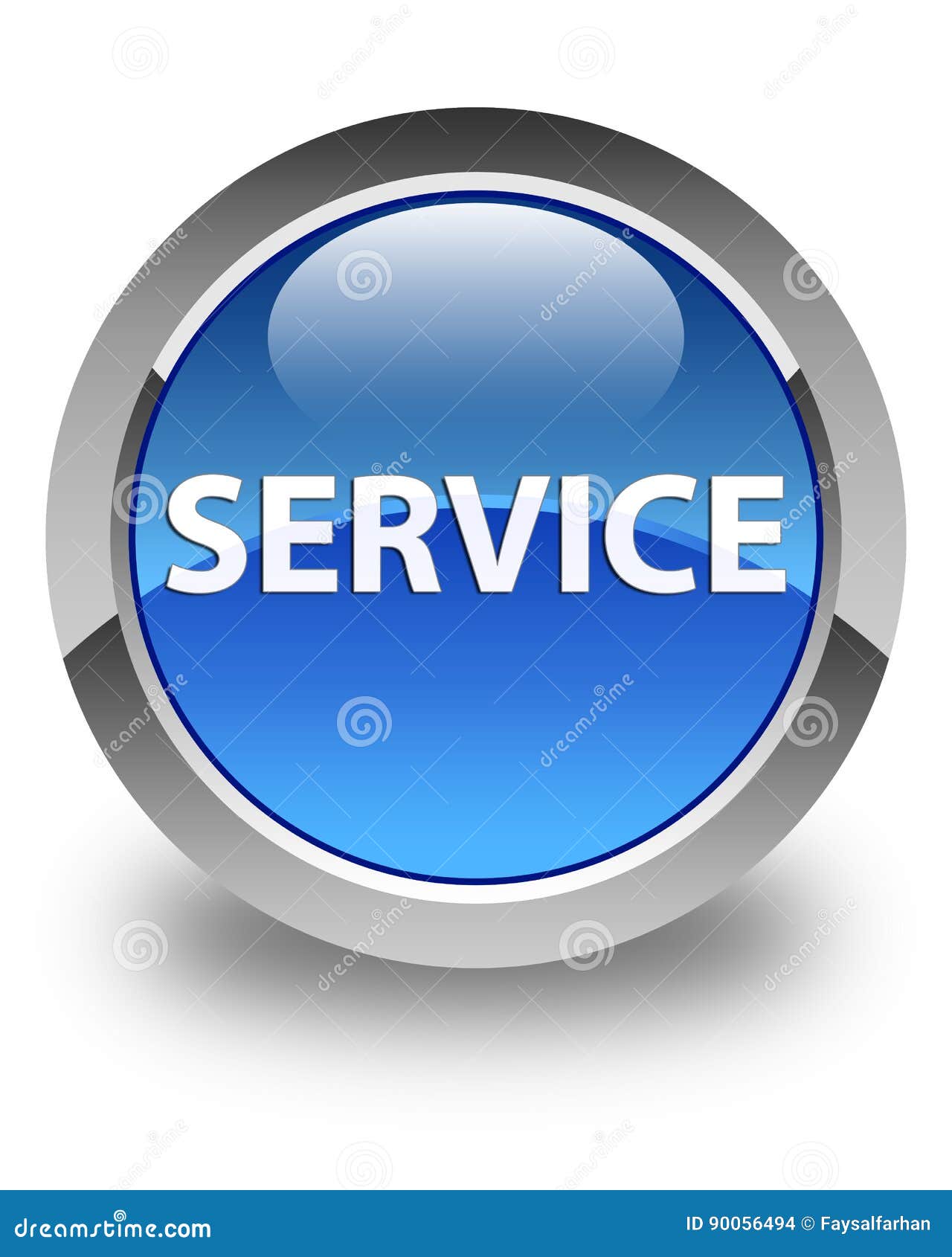 Service Glossy Blue Round Button Stock Illustration - Illustration of ...