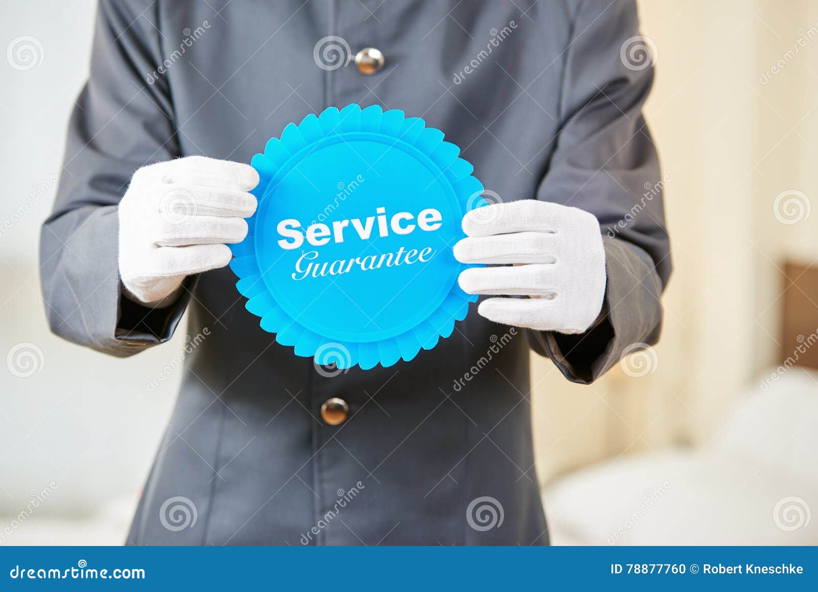 Service Guarantee in a Hotel Stock Photo - Image of sign, blue: 78877760