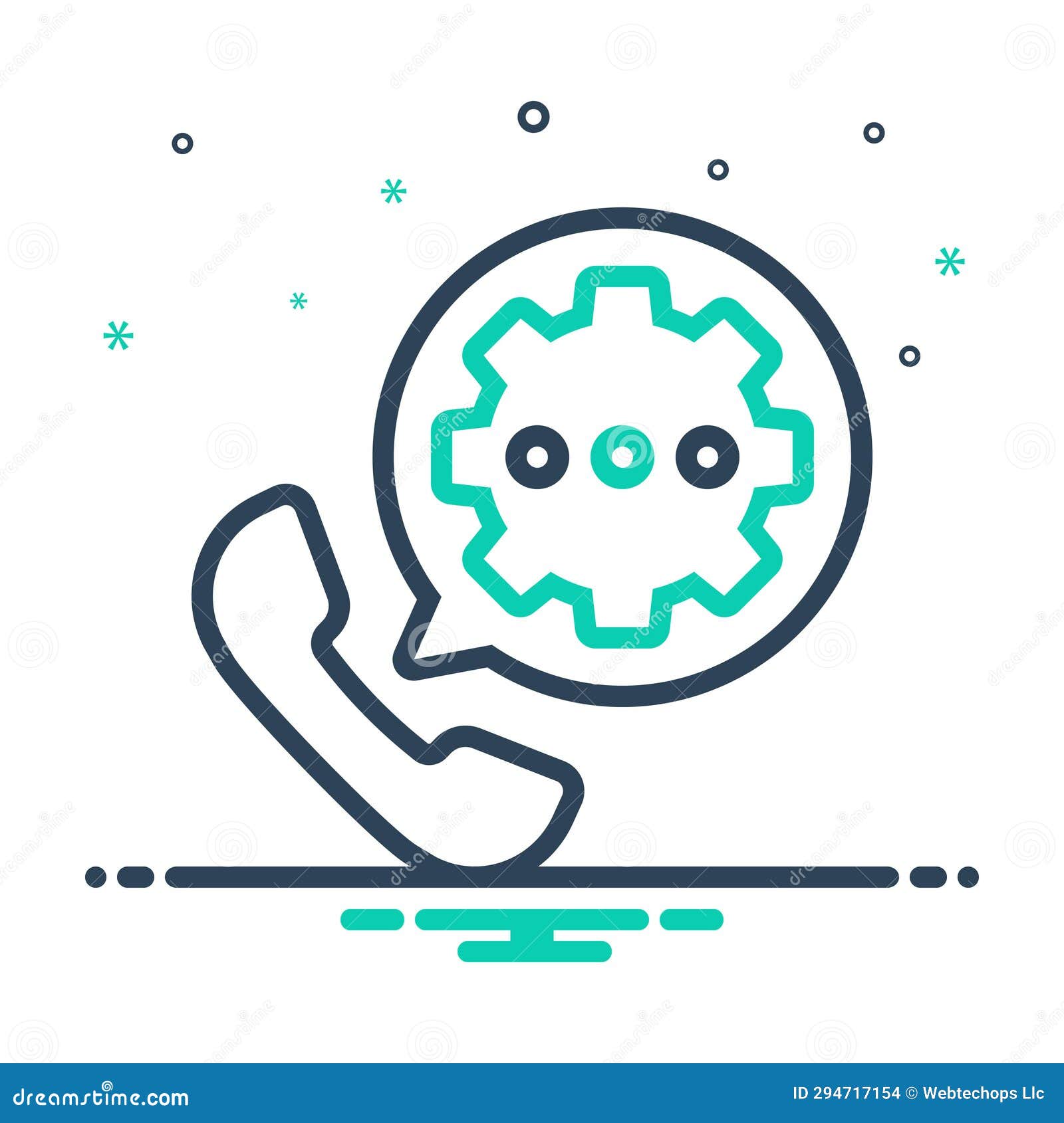 Mix Icon for Service, Call and Technical Stock Illustration ...