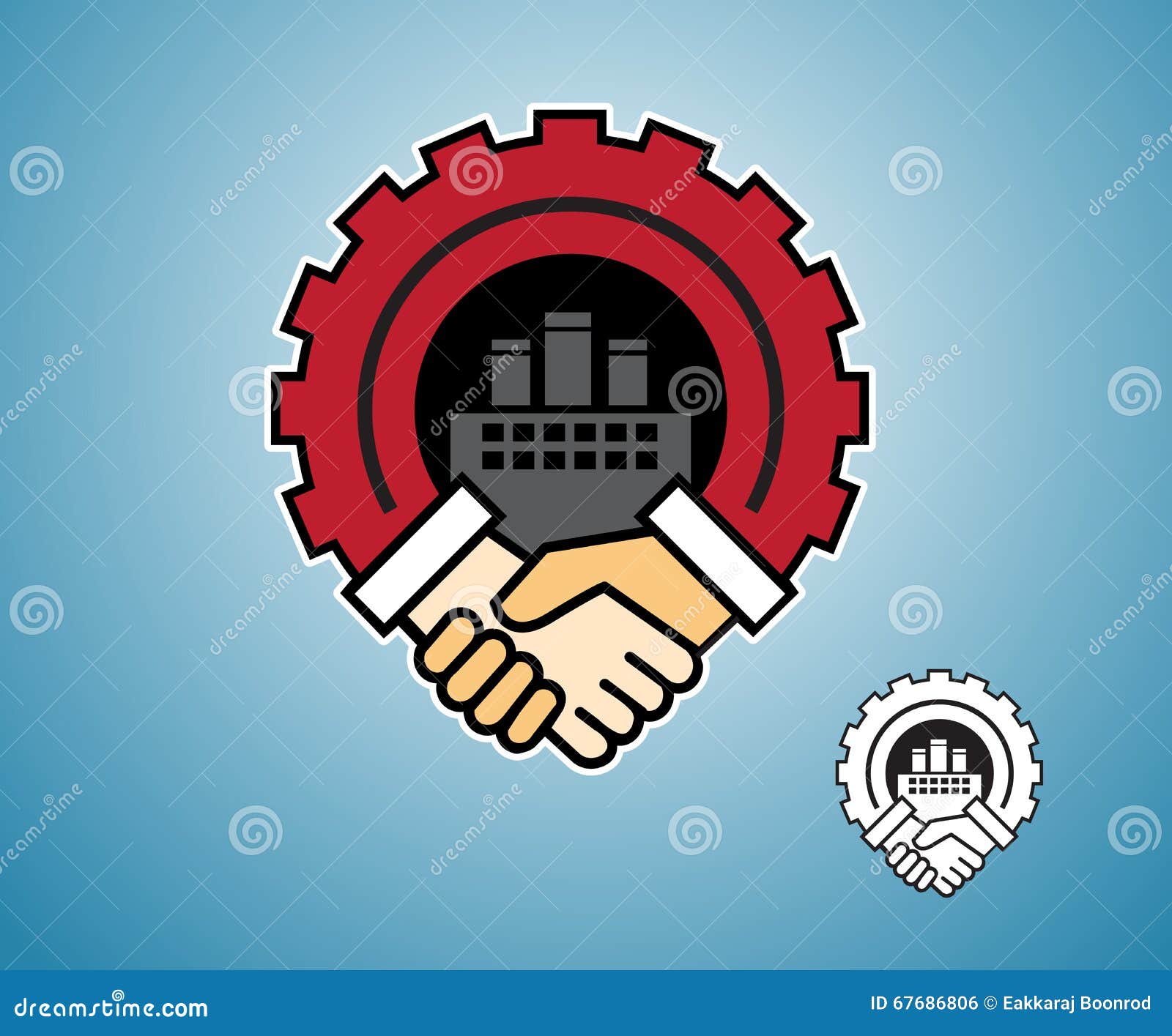 Service Icon. Handshake Sign and Industrial Stock Vector - Illustration ...