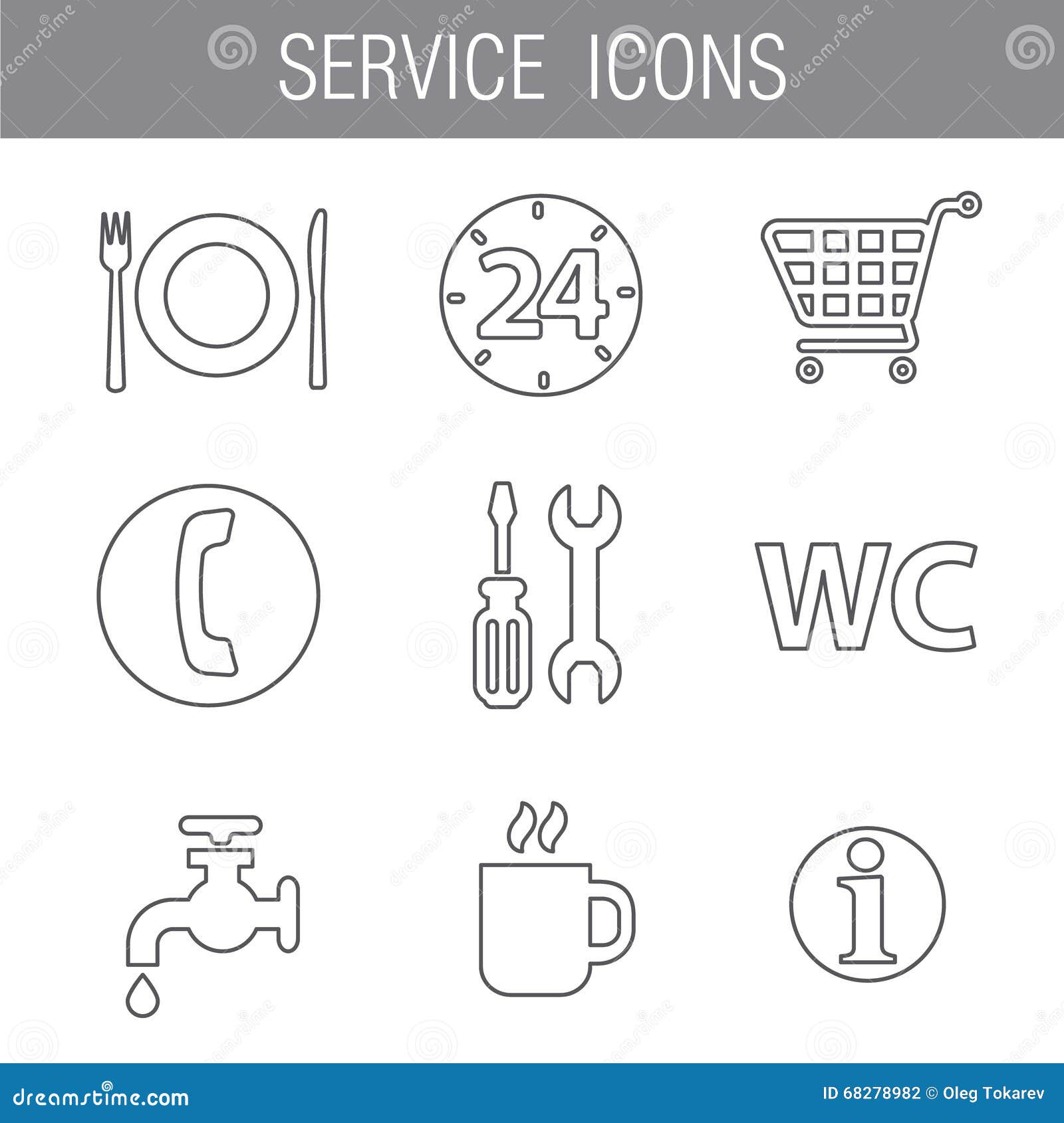 Service icon set gray stock illustration. Illustration of design - 68278982