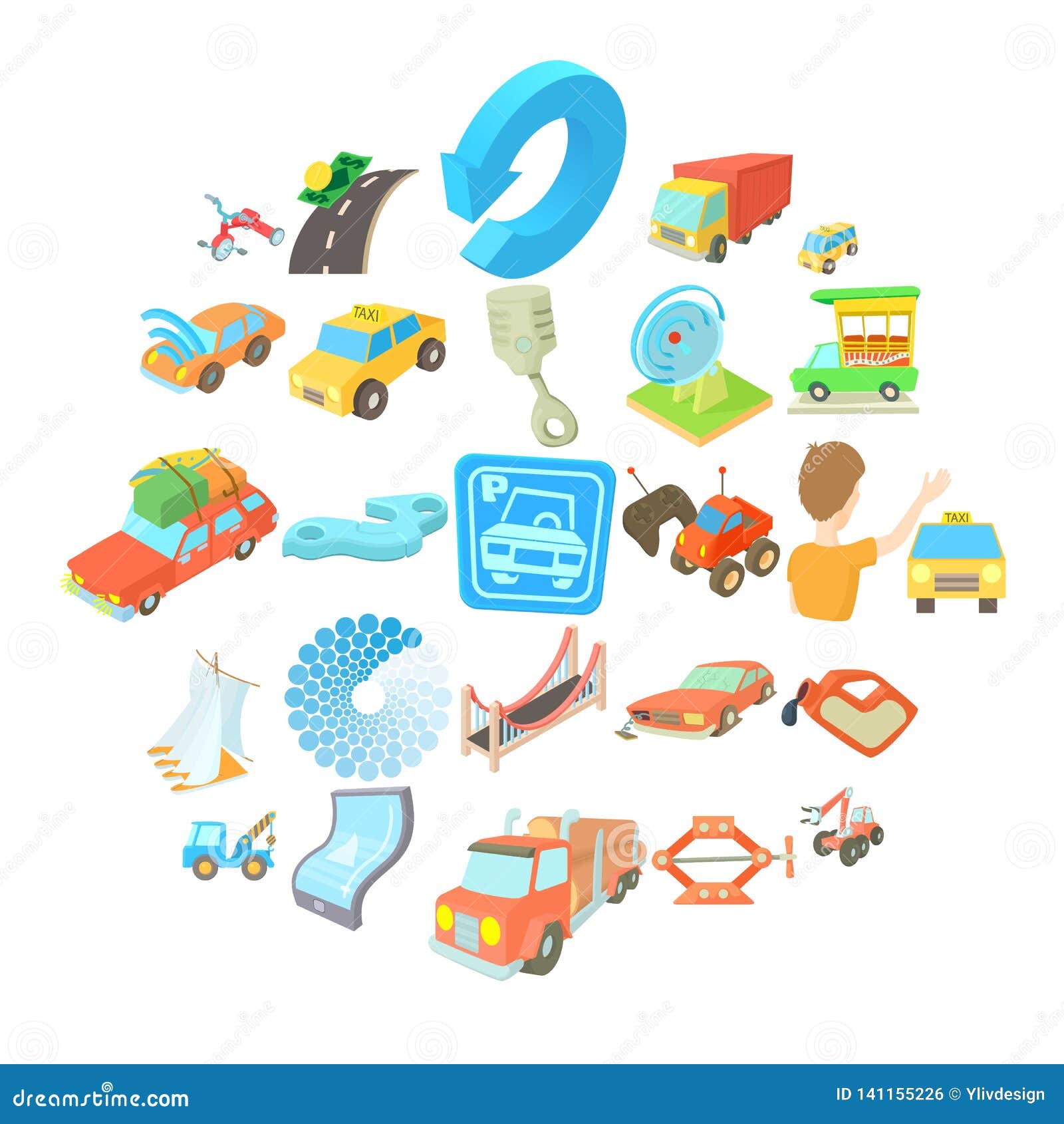 Service Icons Set, Cartoon Style Stock Vector - Illustration of ...