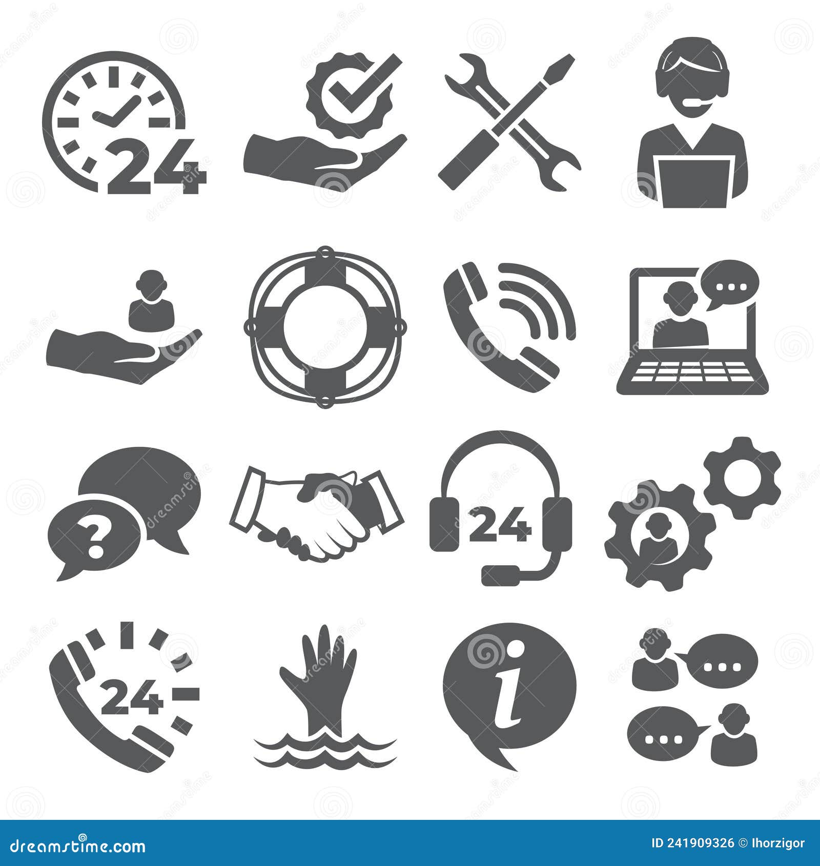 Service Icons Set on White Background Stock Vector - Illustration of ...