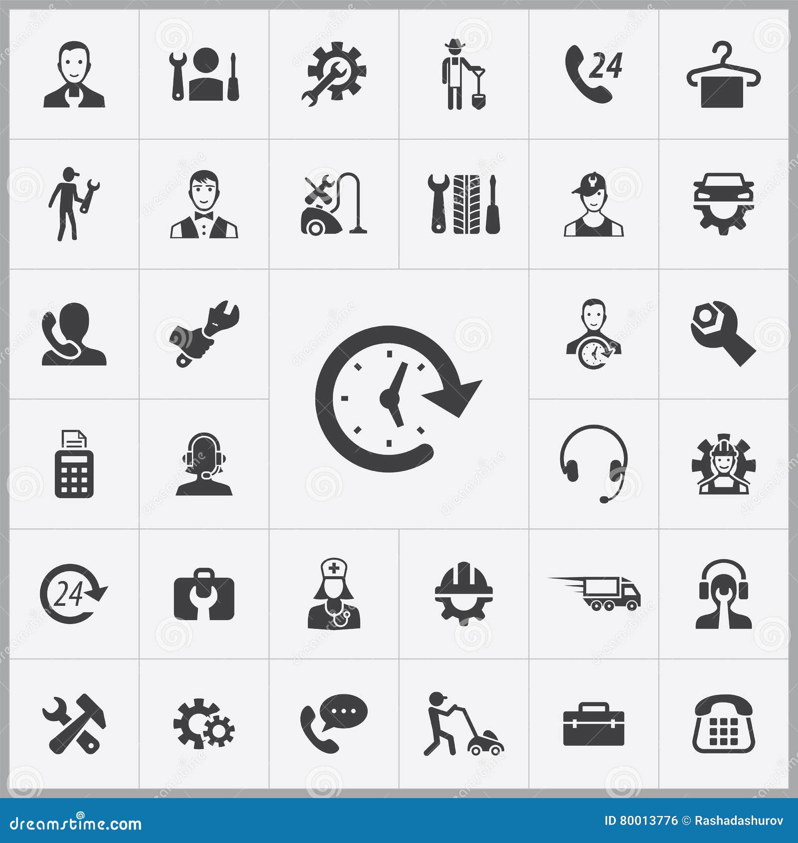 Service Icons Universal Set Stock Vector - Illustration of icon, black ...