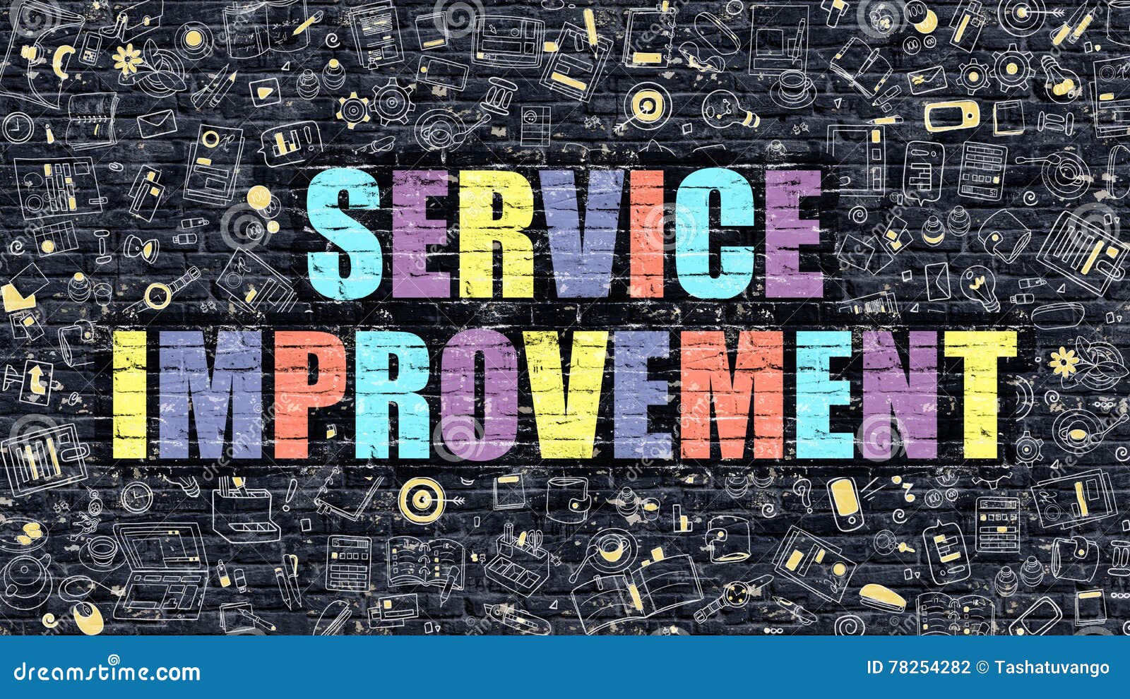Service Improvement in Multicolor. Doodle Design. Stock Illustration ...