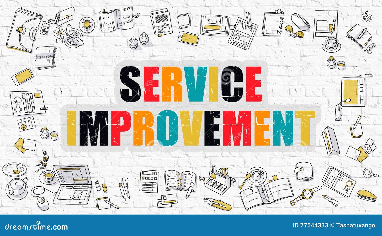 Service Improvement in Multicolor. Doodle Design. Stock Illustration ...