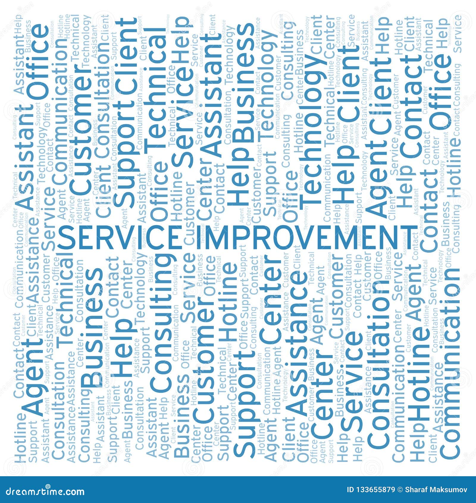 Service Improvement Word Cloud Stock Illustration - Illustration of ...