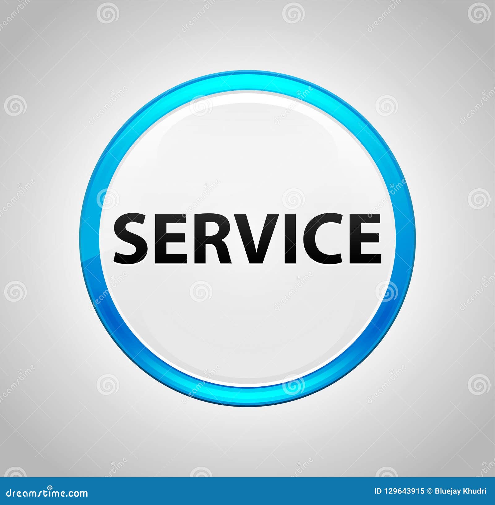 Service Round Blue Push Button Stock Illustration - Illustration of ...