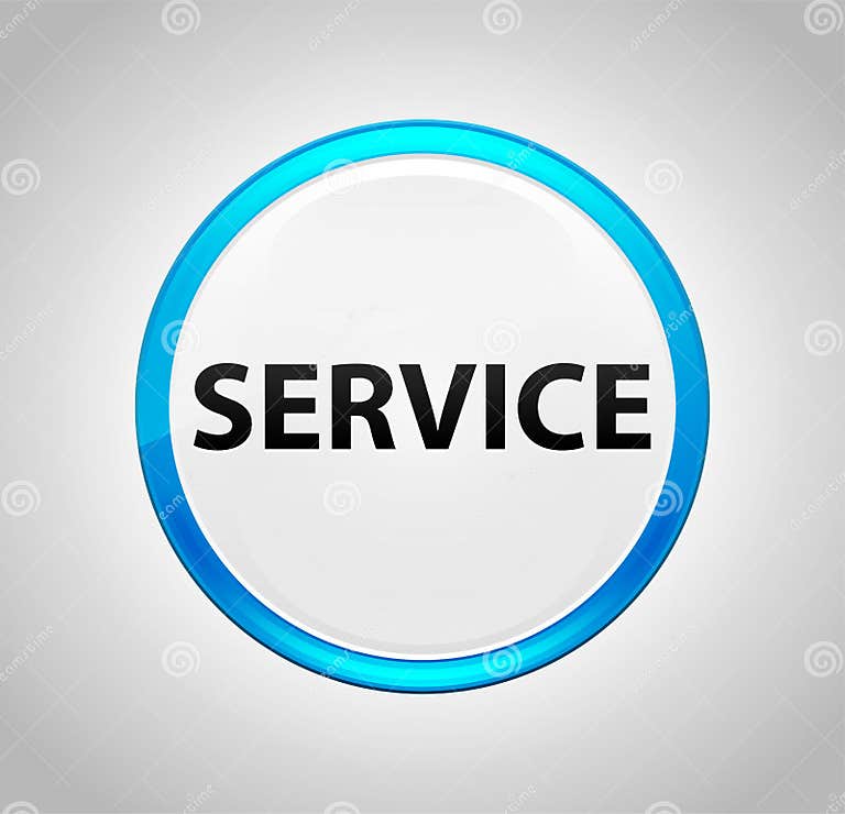 Service Round Blue Push Button Stock Illustration - Illustration of ...