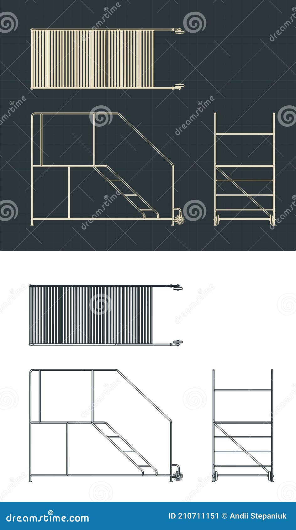 Service Ladder blueprints stock vector. Illustration of shipping ...