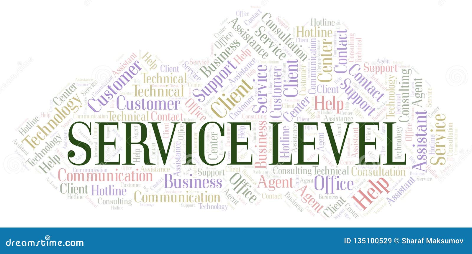 Service Level word cloud stock illustration. Illustration of help ...