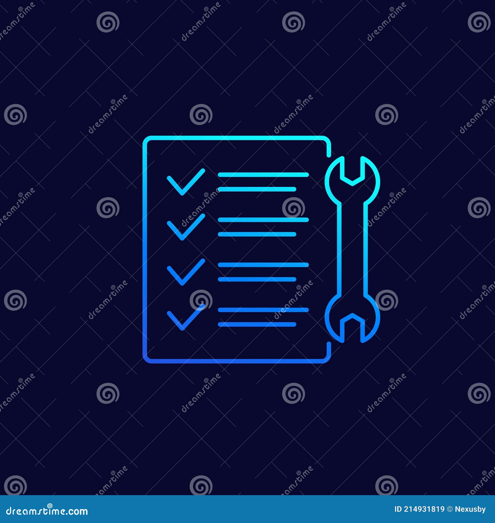 Service List Line Vector Icon with Checklist Stock Vector ...