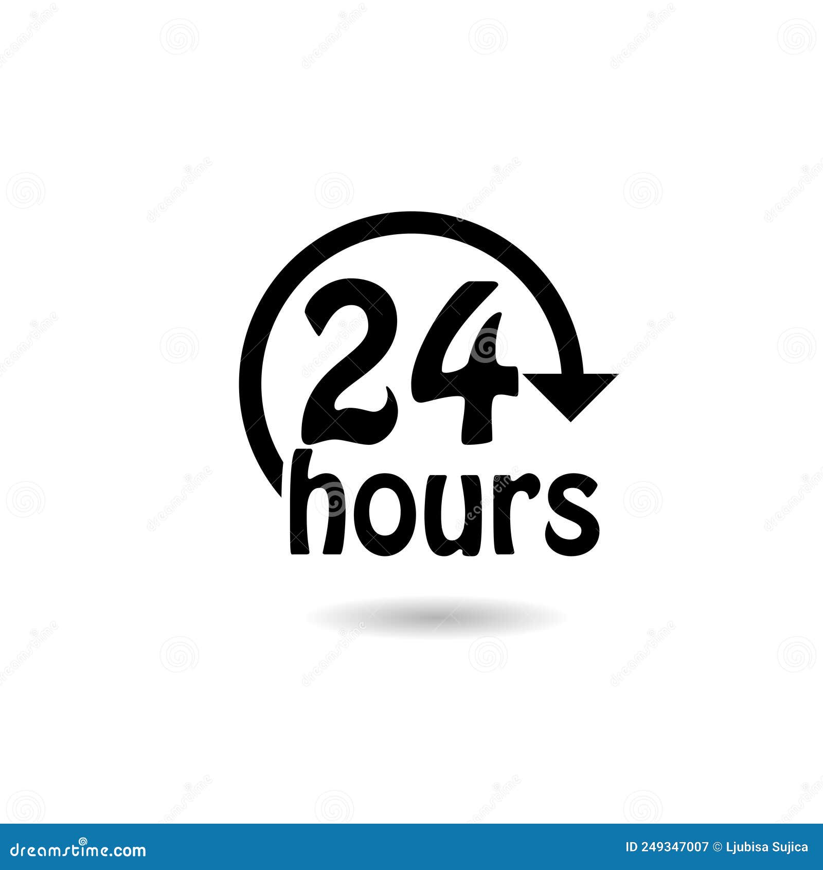 24 7 Service Logo Icon with Shadow Stock Vector - Illustration of ...