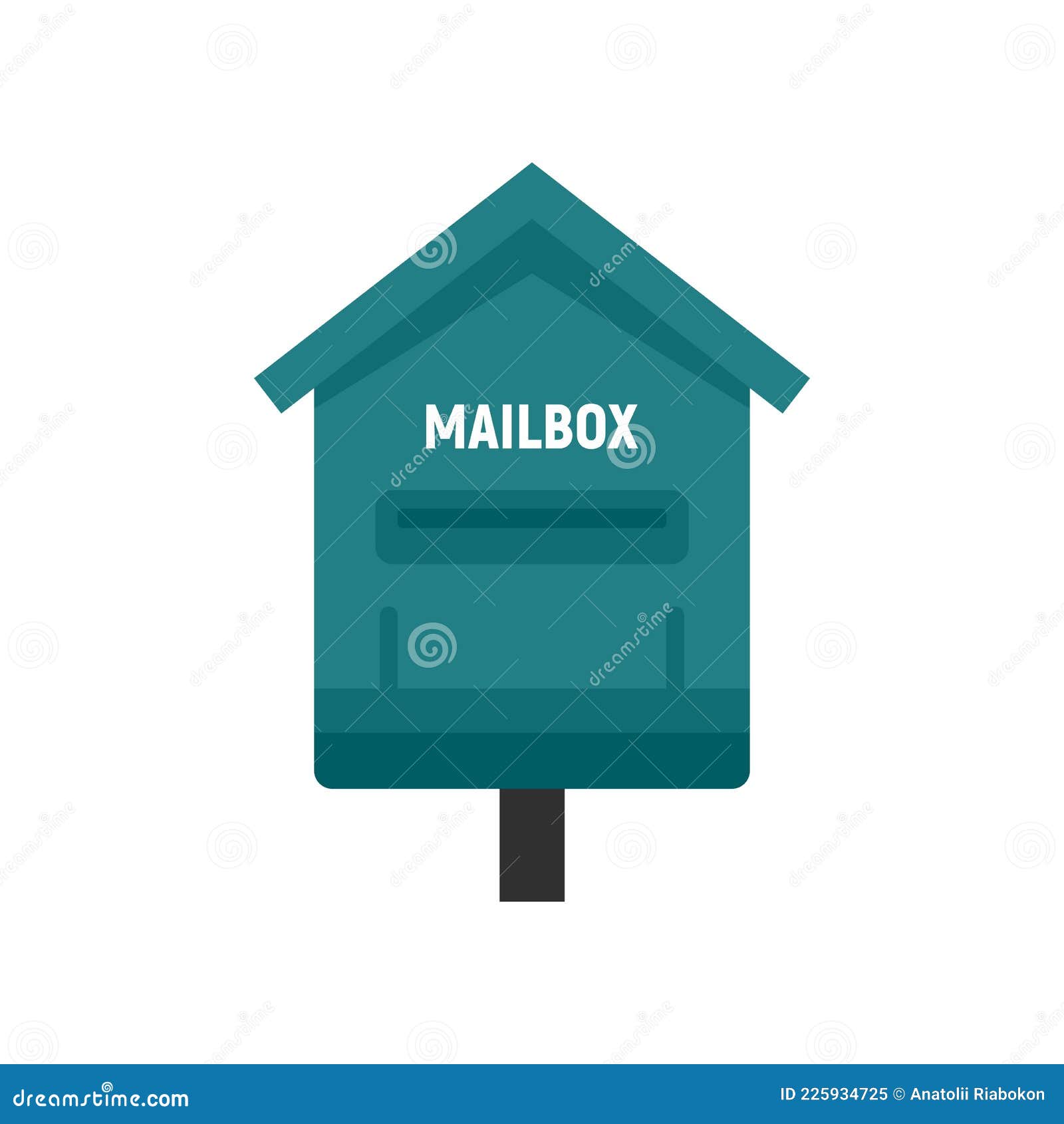Service Mailbox Icon Flat Isolated Vector Stock Vector - Illustration ...