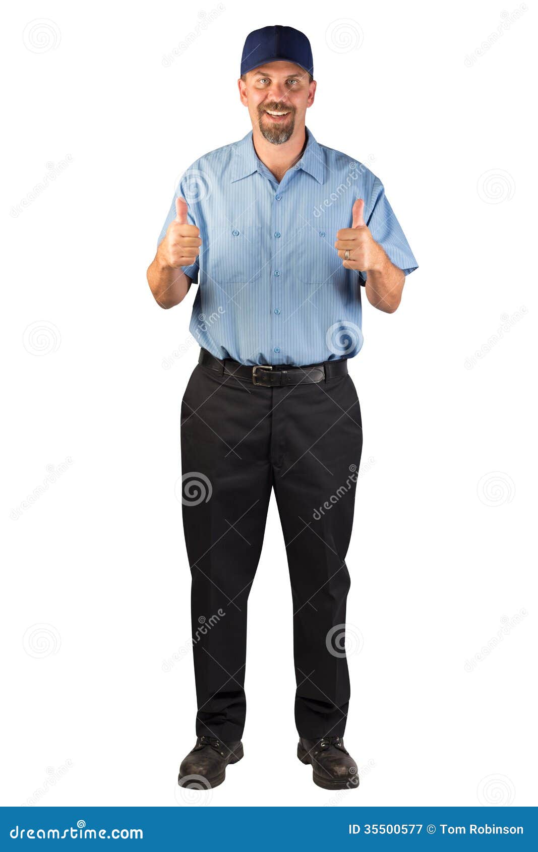 Service Man Approving with Thumbs Up Stock Image - Image of contractor ...