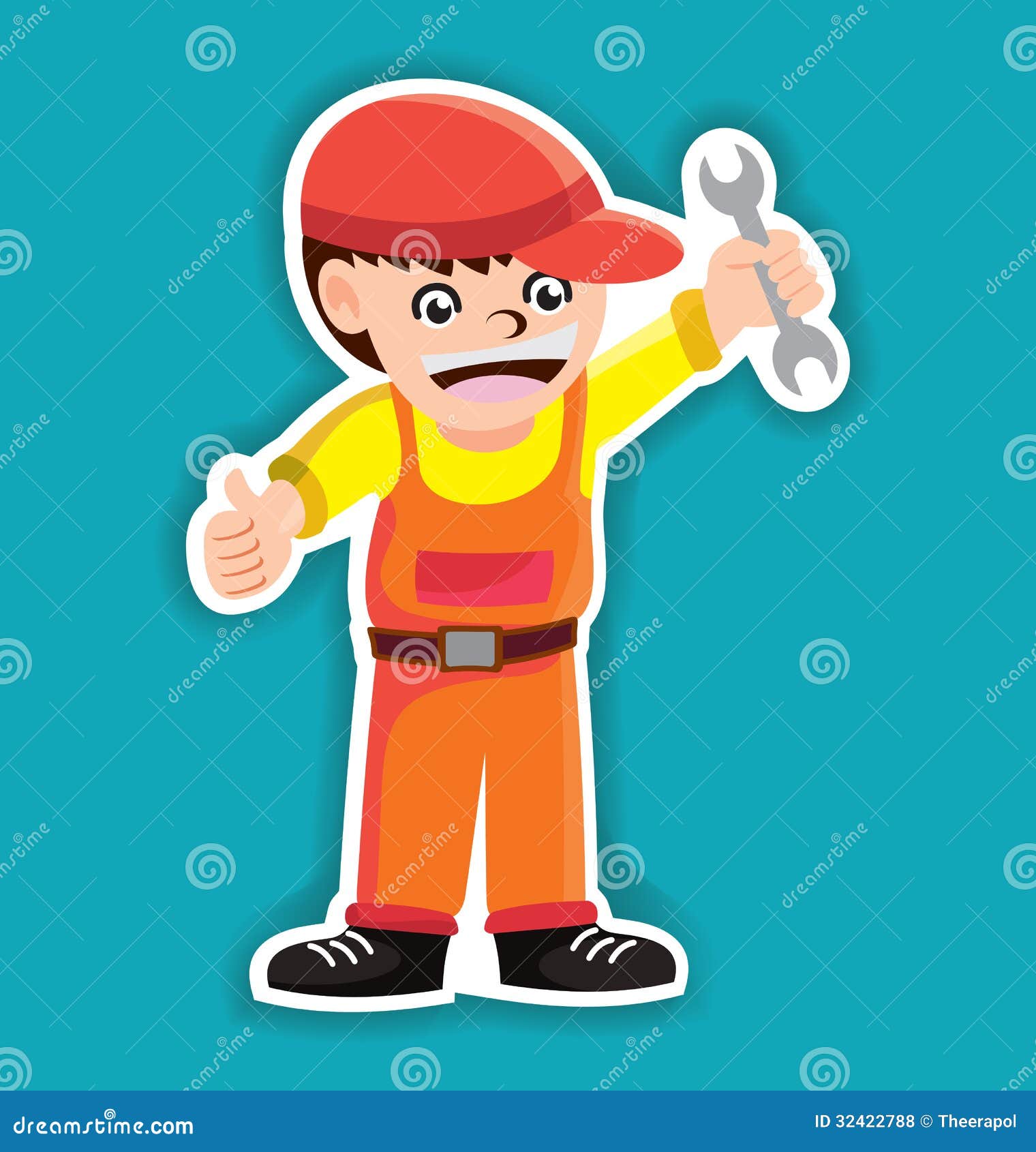 Service man stock vector. Illustration of industry, repairman - 32422788