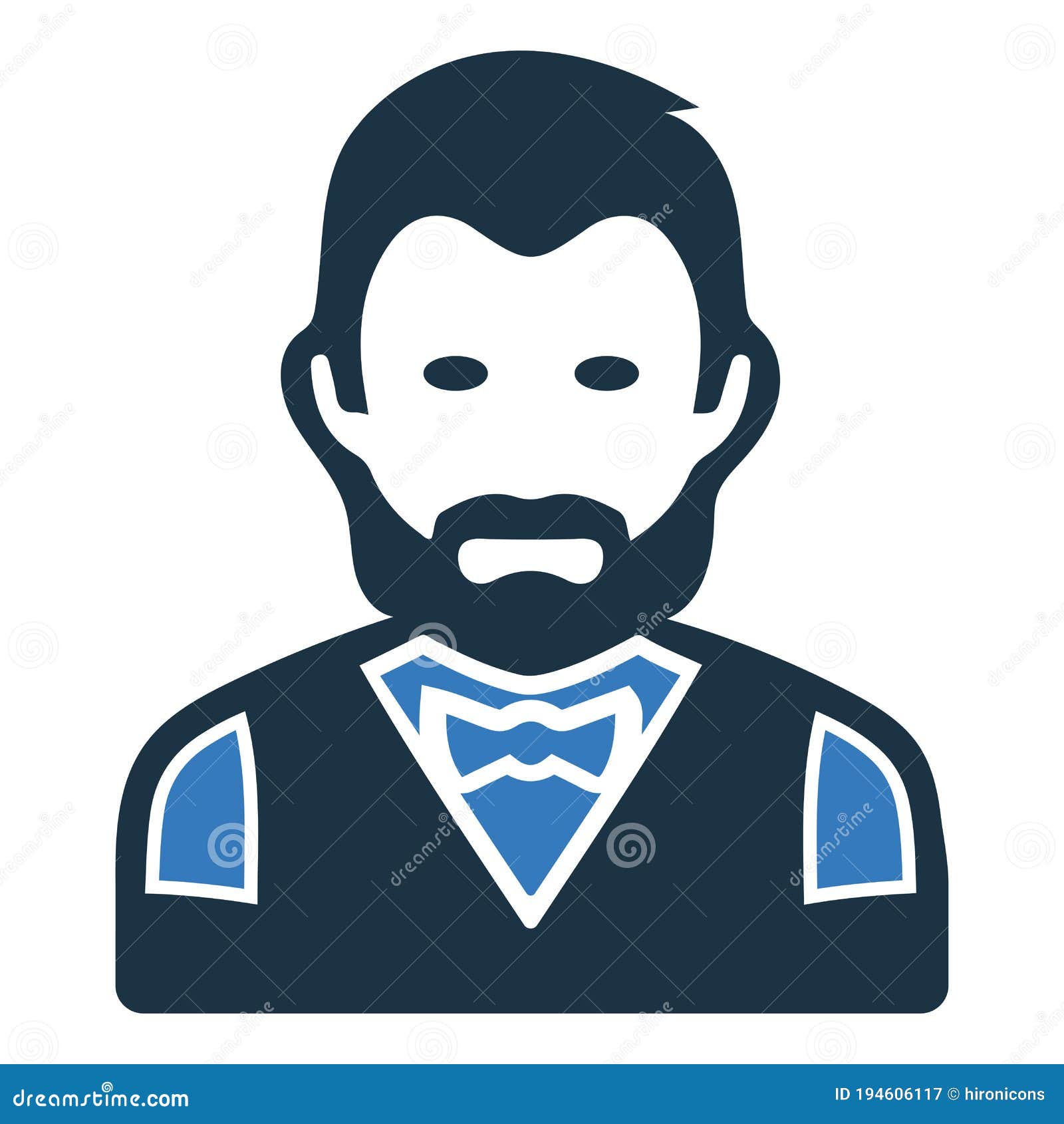 Service Man, Waiter Icon. Simple Vector on Isolated White Background ...