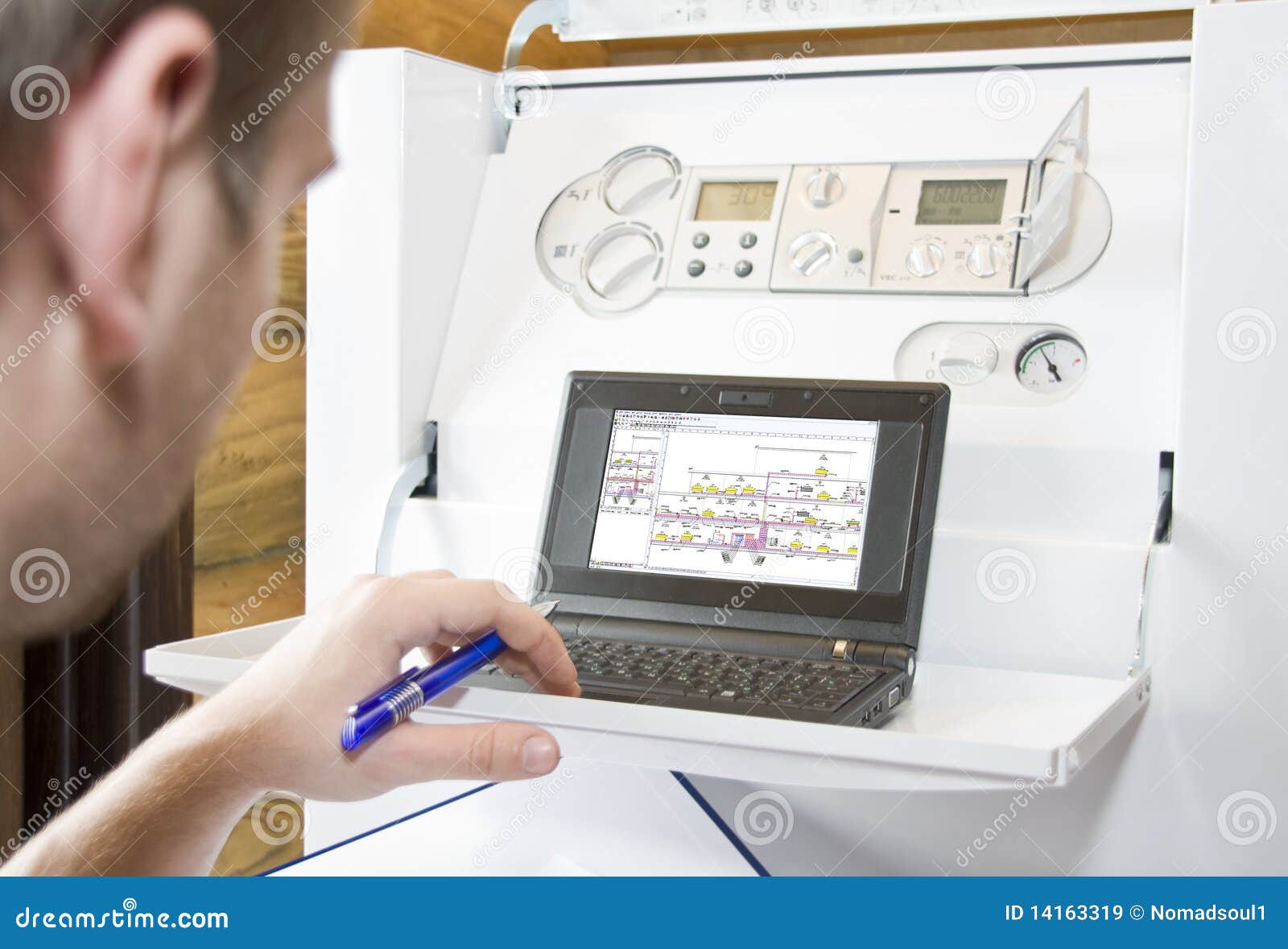 Service man at work stock image. Image of person, engineer - 14163319