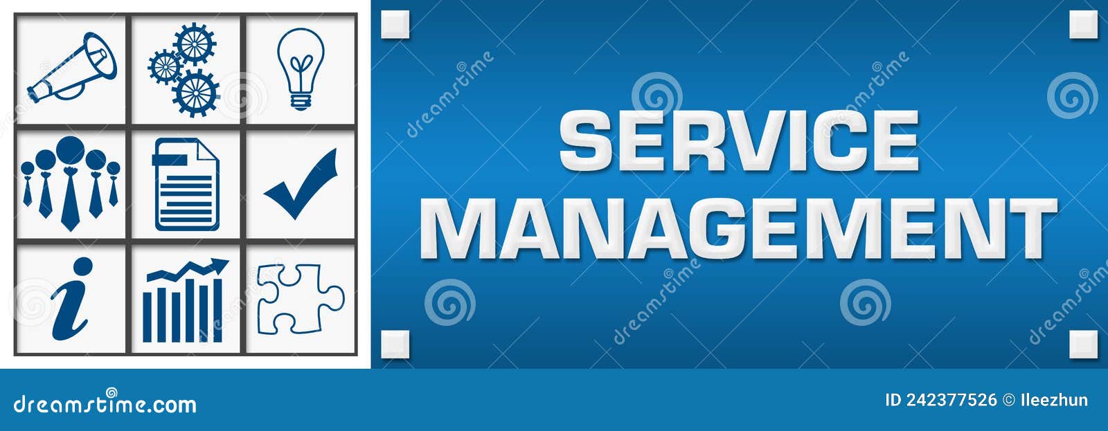 Service Management Business Symbols Grid Left Stock Illustration ...