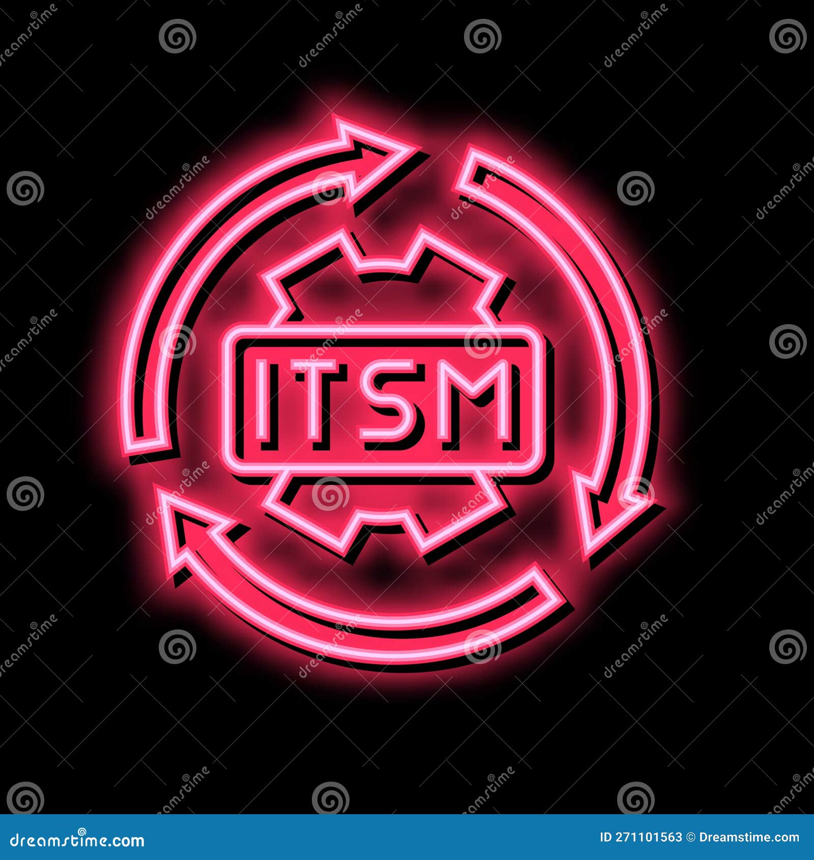 It Service Management Neon Glow Icon Illustration Stock Vector ...