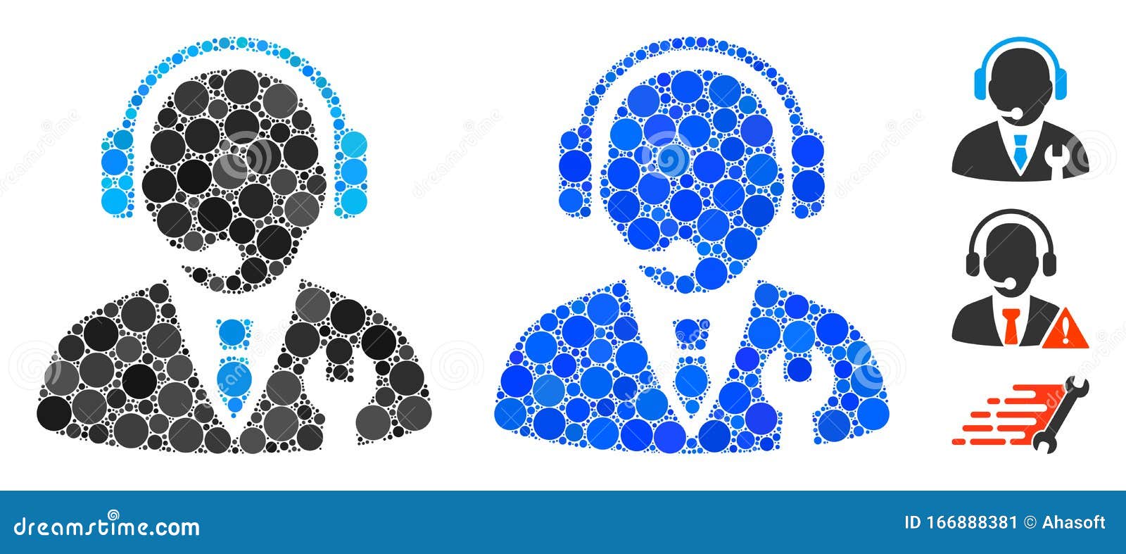 Service Manager Composition Icon of Round Dots Stock Vector ...