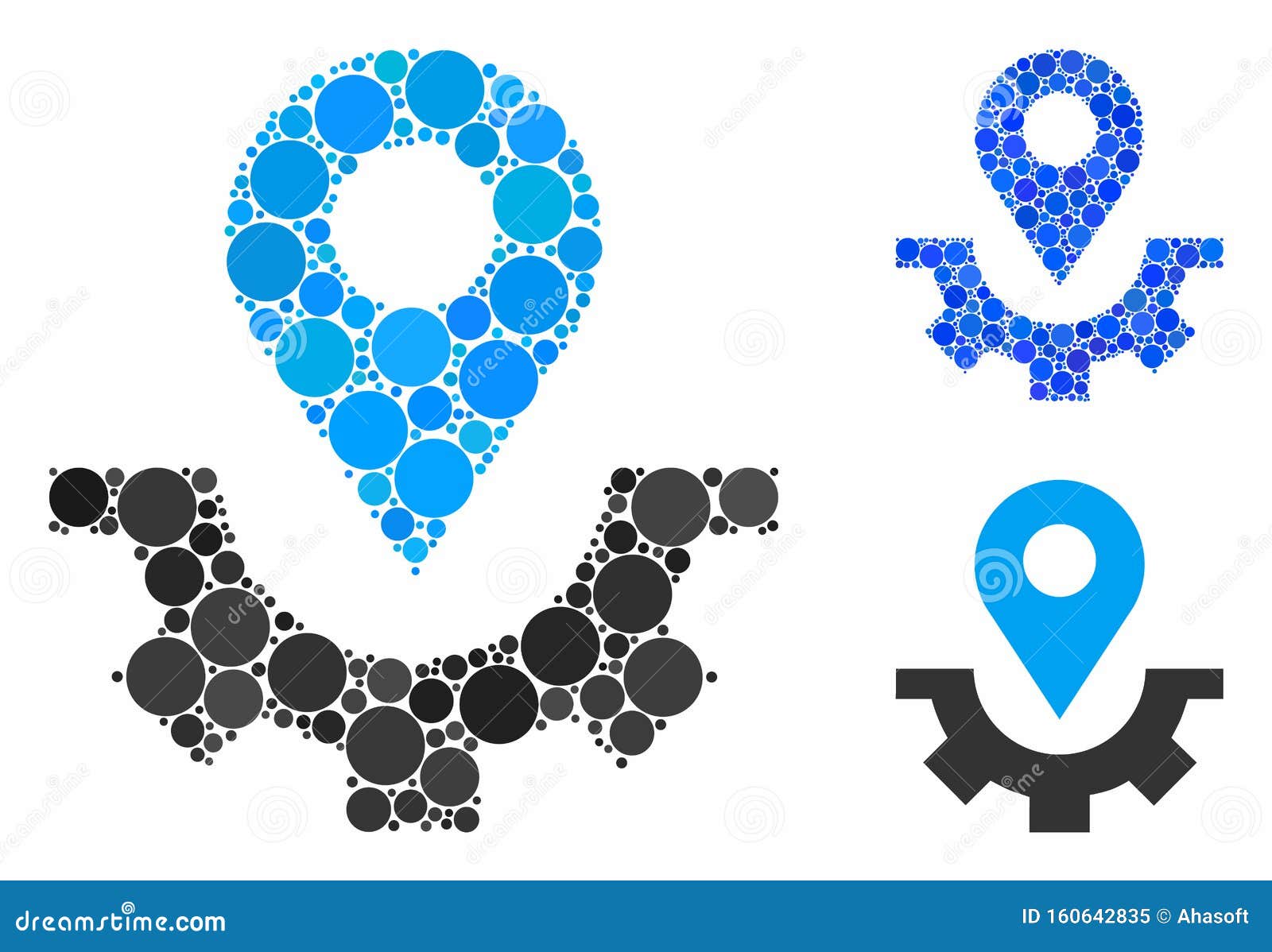 Service Map Marker Composition Icon of Spheric Items Stock Vector ...