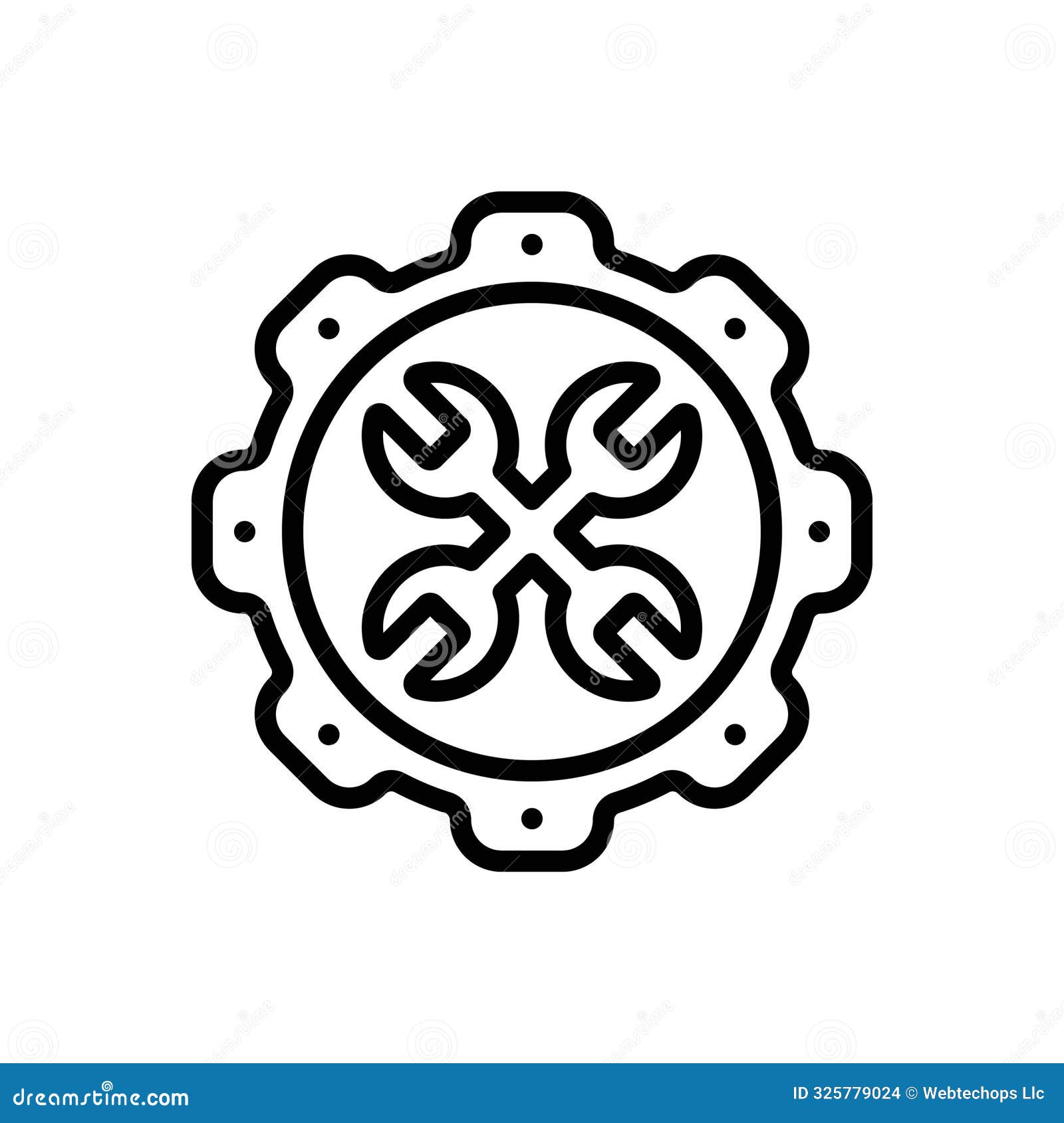 Black Line Icon for Service Mark, Service and Setting Stock ...