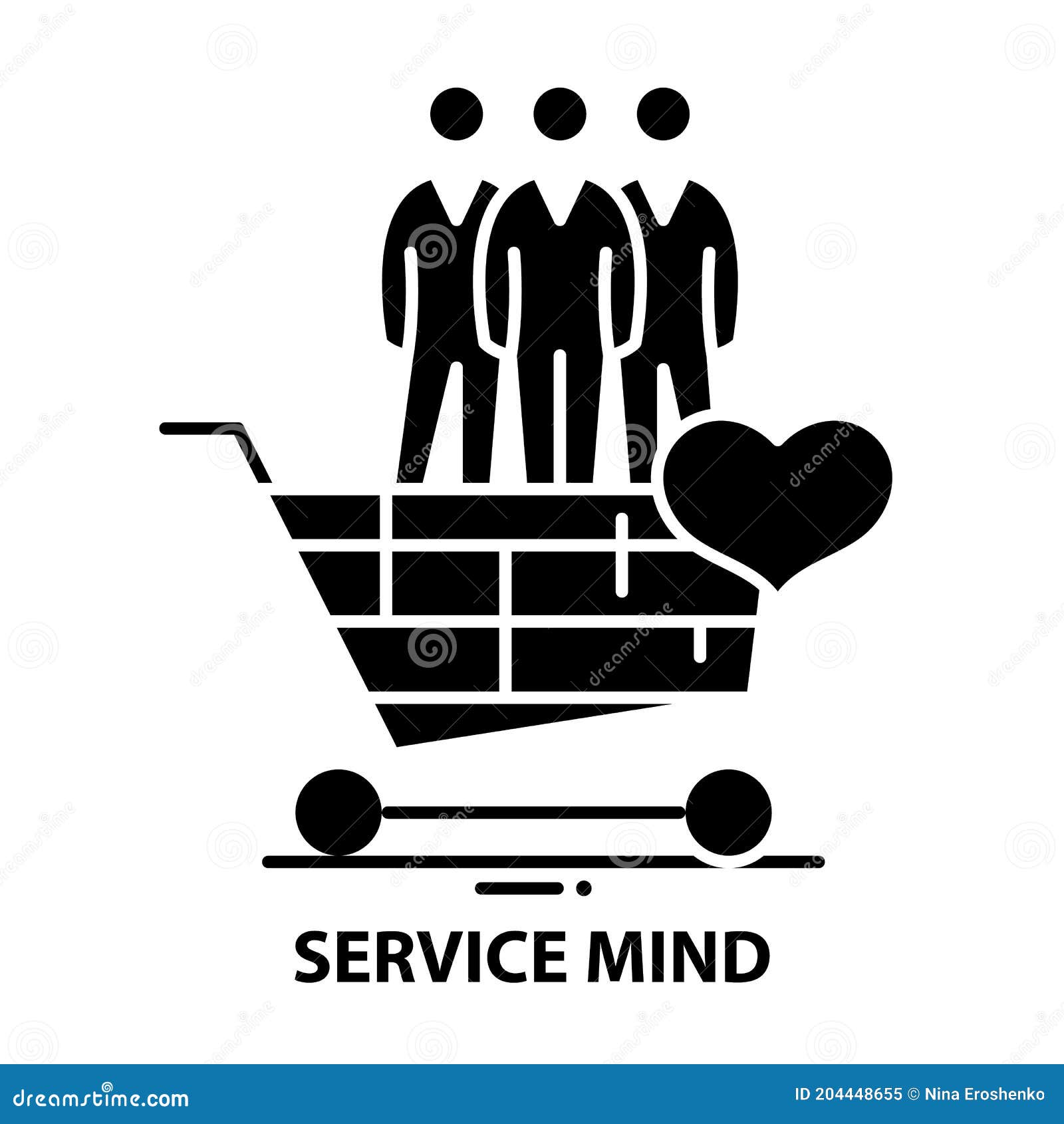 Service Mind Symbol Icon, Black Vector Sign with Editable Strokes ...