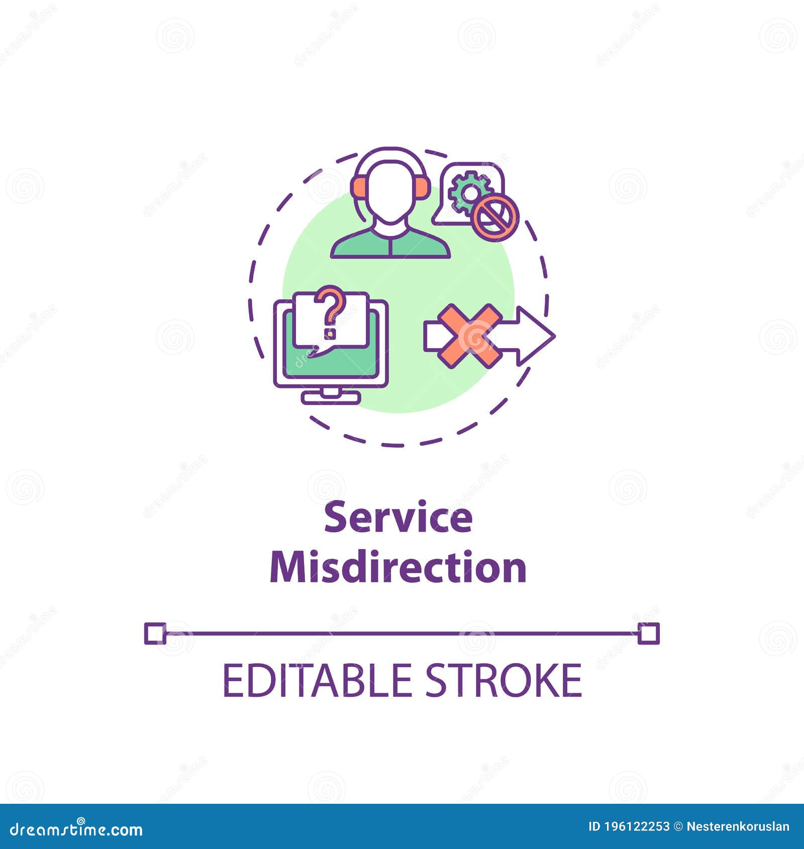 Service Misdirection Concept Icon Stock Vector - Illustration of icon ...