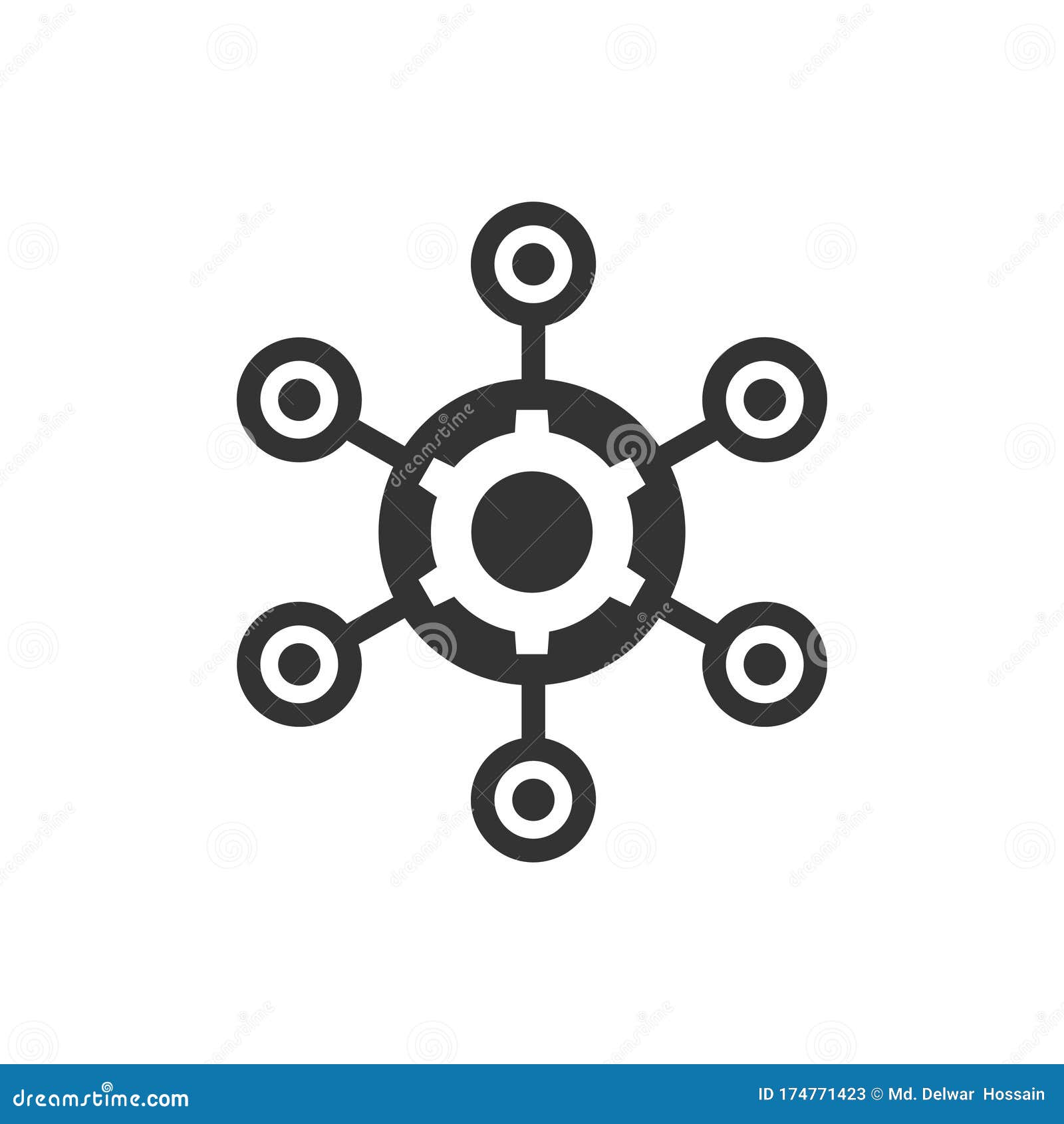 Service network icon stock vector. Illustration of service - 174771423