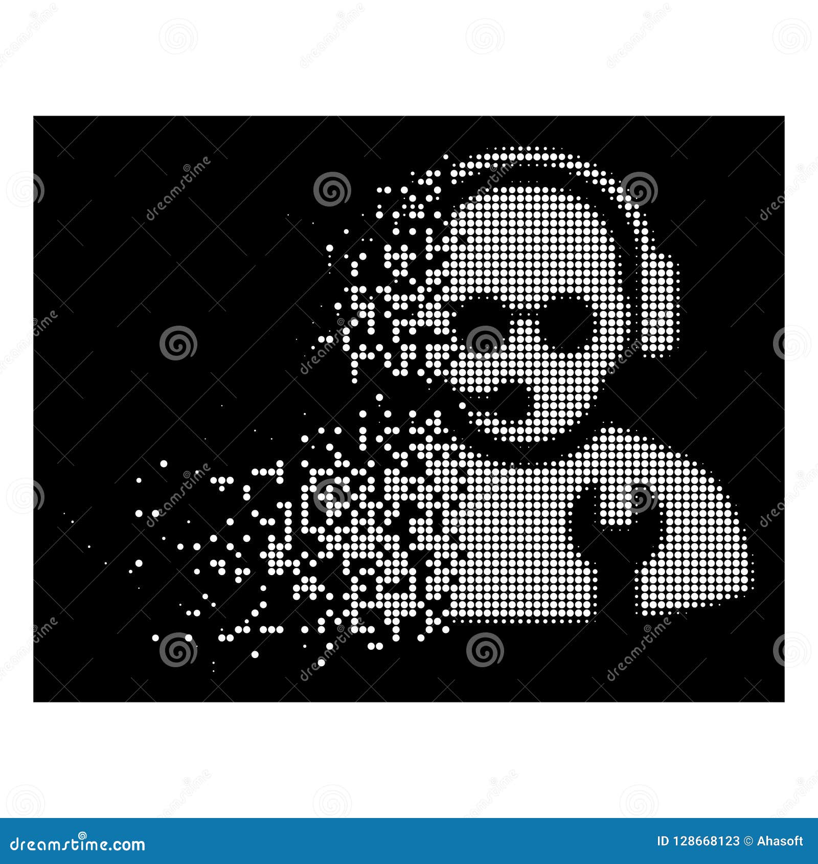 Bright Dissipated Dotted Halftone Service Operator Icon Stock Vector ...