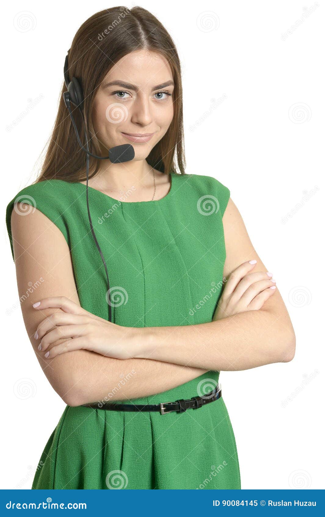 Service Operator Woman with Headset Stock Image - Image of girl ...