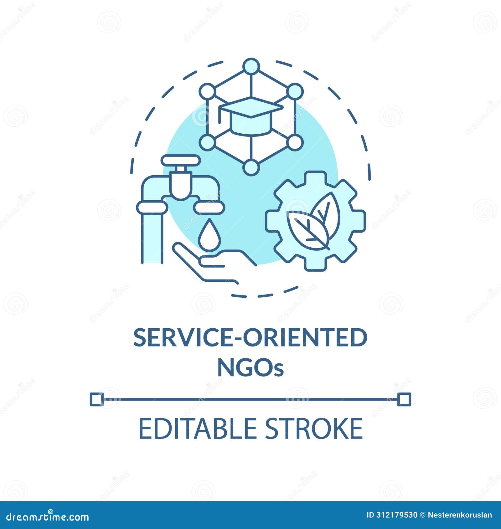 Service Oriented NGOs Soft Blue Concept Icon Stock Vector ...