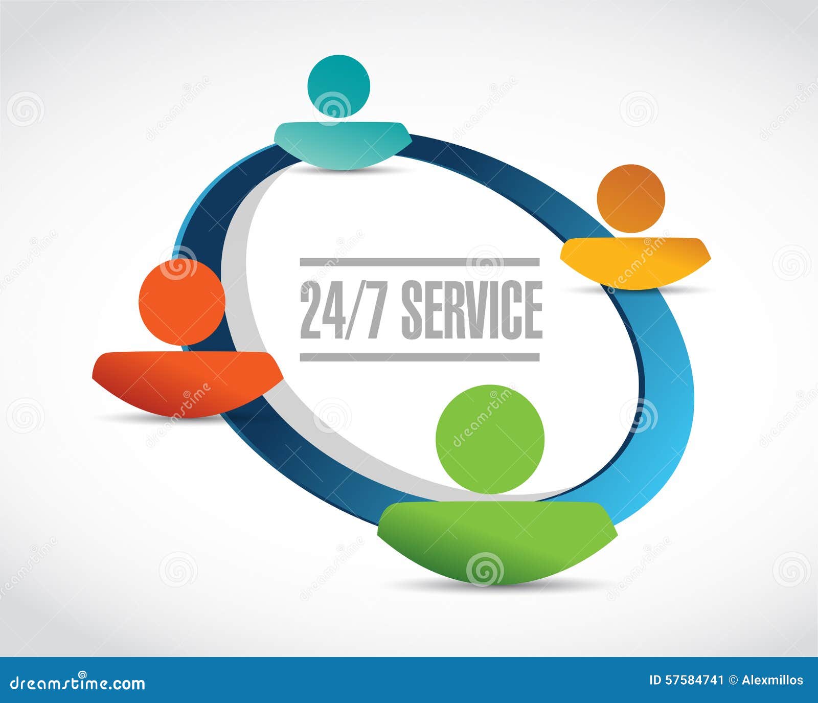 24-7 Service People Network Sign Stock Illustration - Illustration of ...
