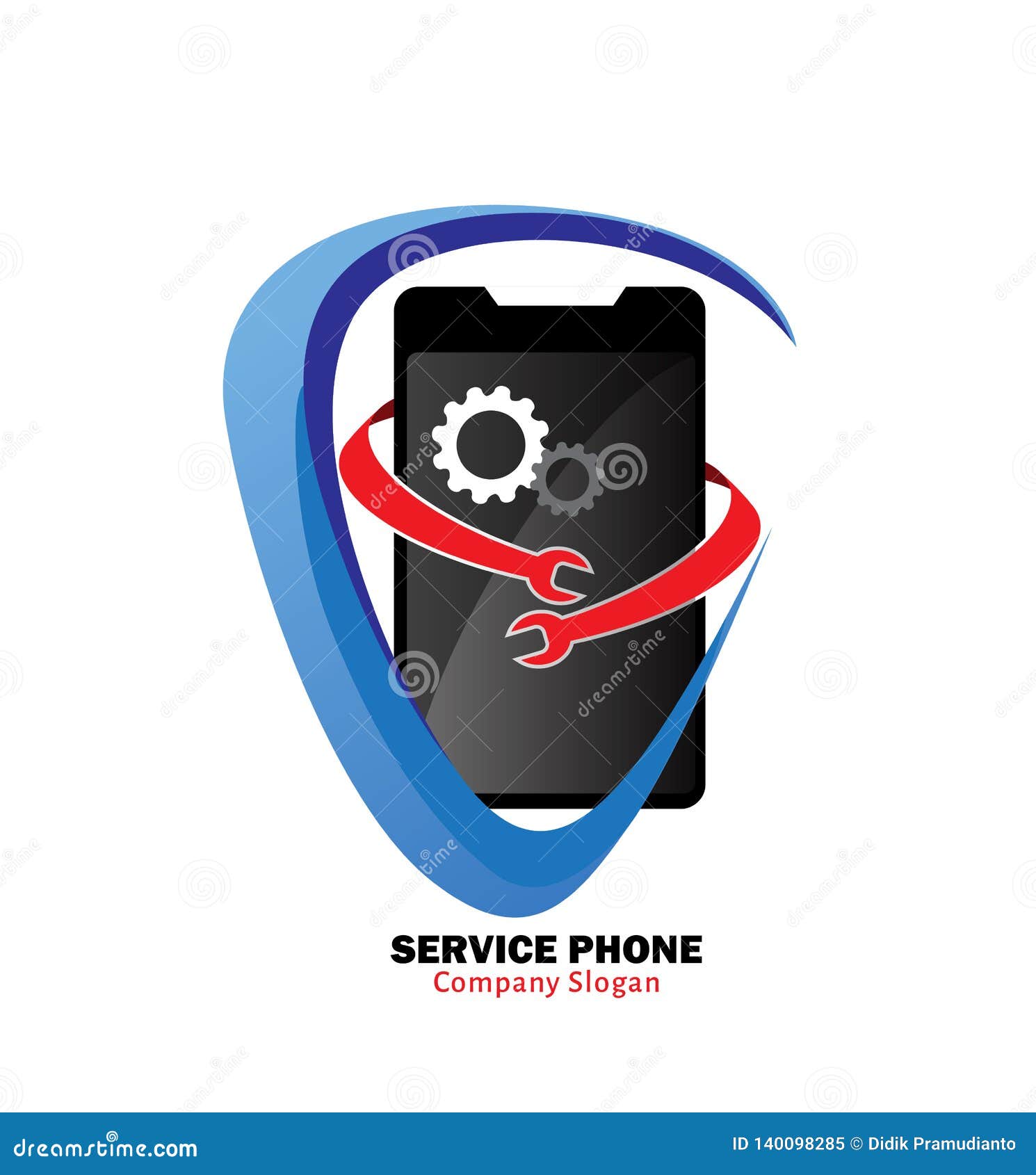 Service phone logo stock vector. Illustration of repair - 140098285