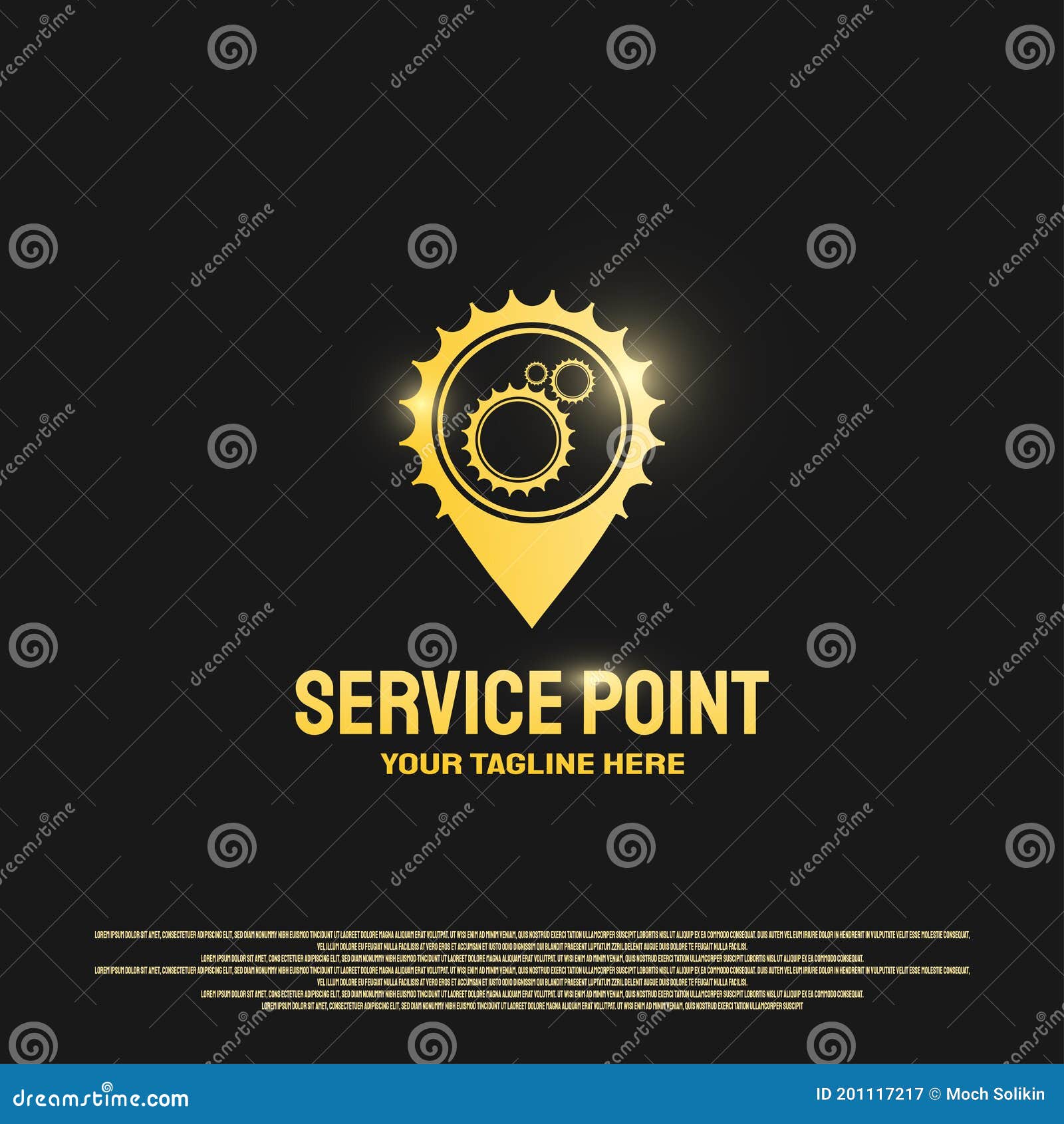Service Point Logo Design with Gears Concept. Machine Engineering Sign ...