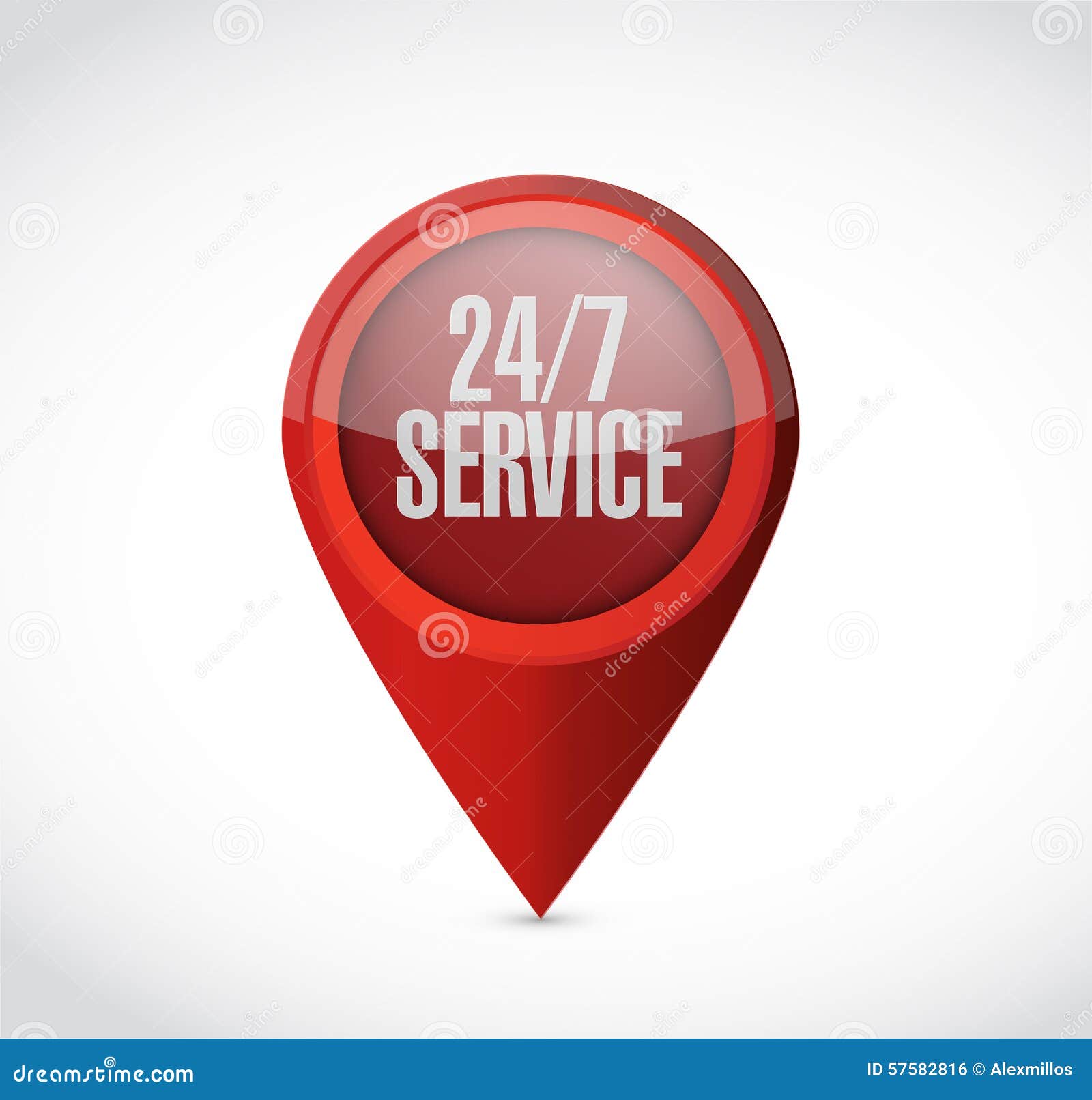 24-7 Service Pointer Sign Concept Illustration Stock Illustration ...