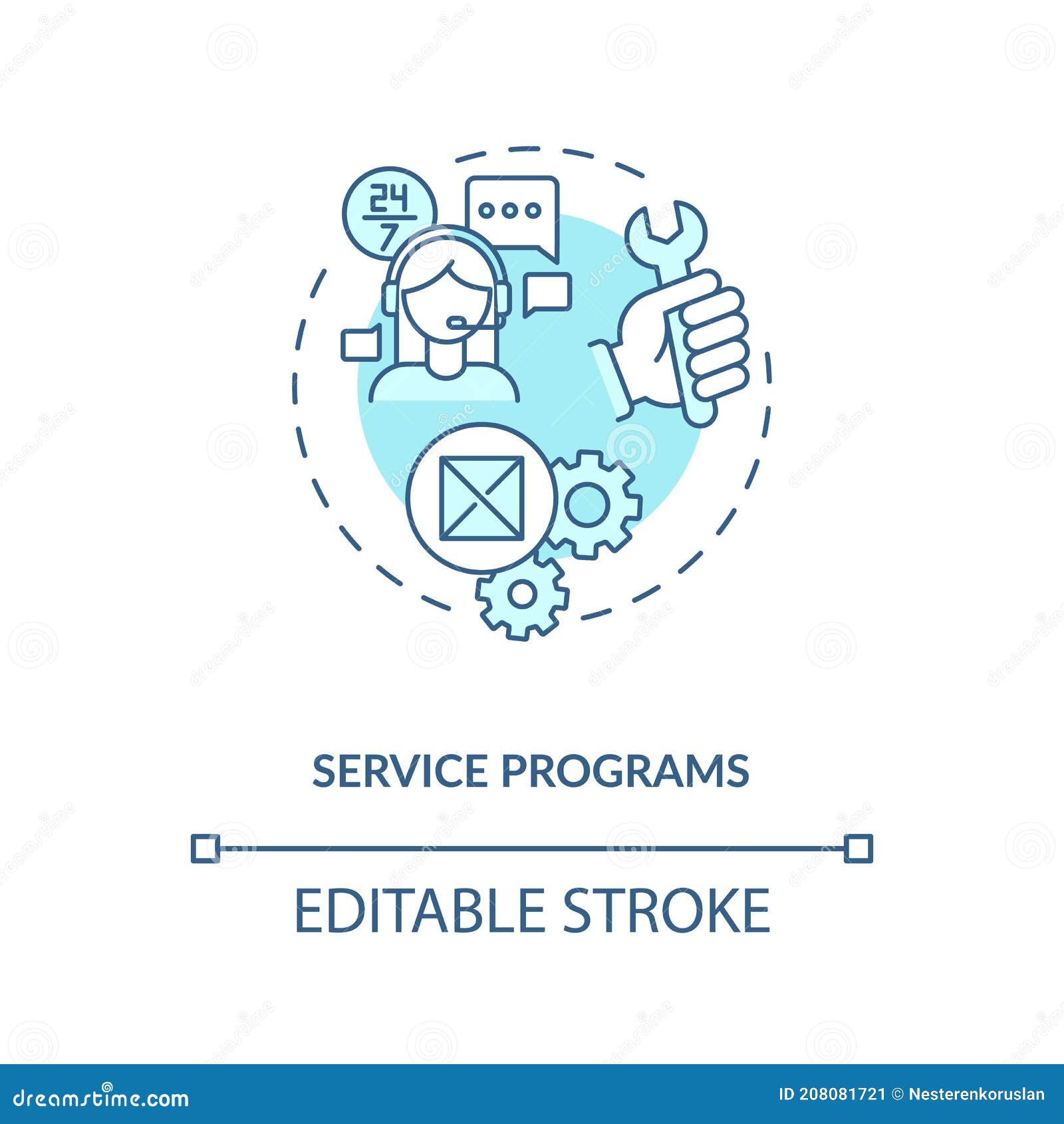 Service Program Optimization Concept Icon Stock Vector - Illustration ...