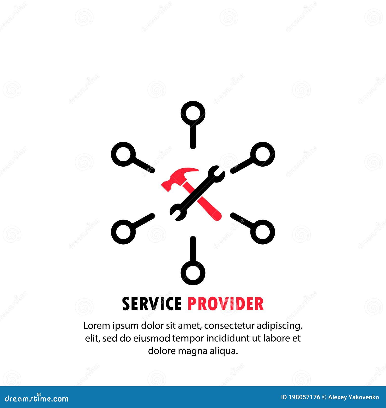 Service Provider Icon. Online Support. Vector on Isolated White ...